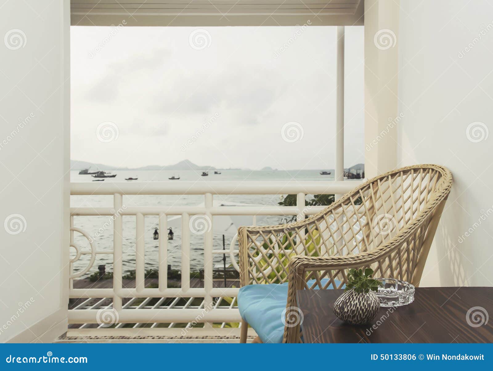 Balcony seaview stock photo. Image of house, summer, relax - 50133806