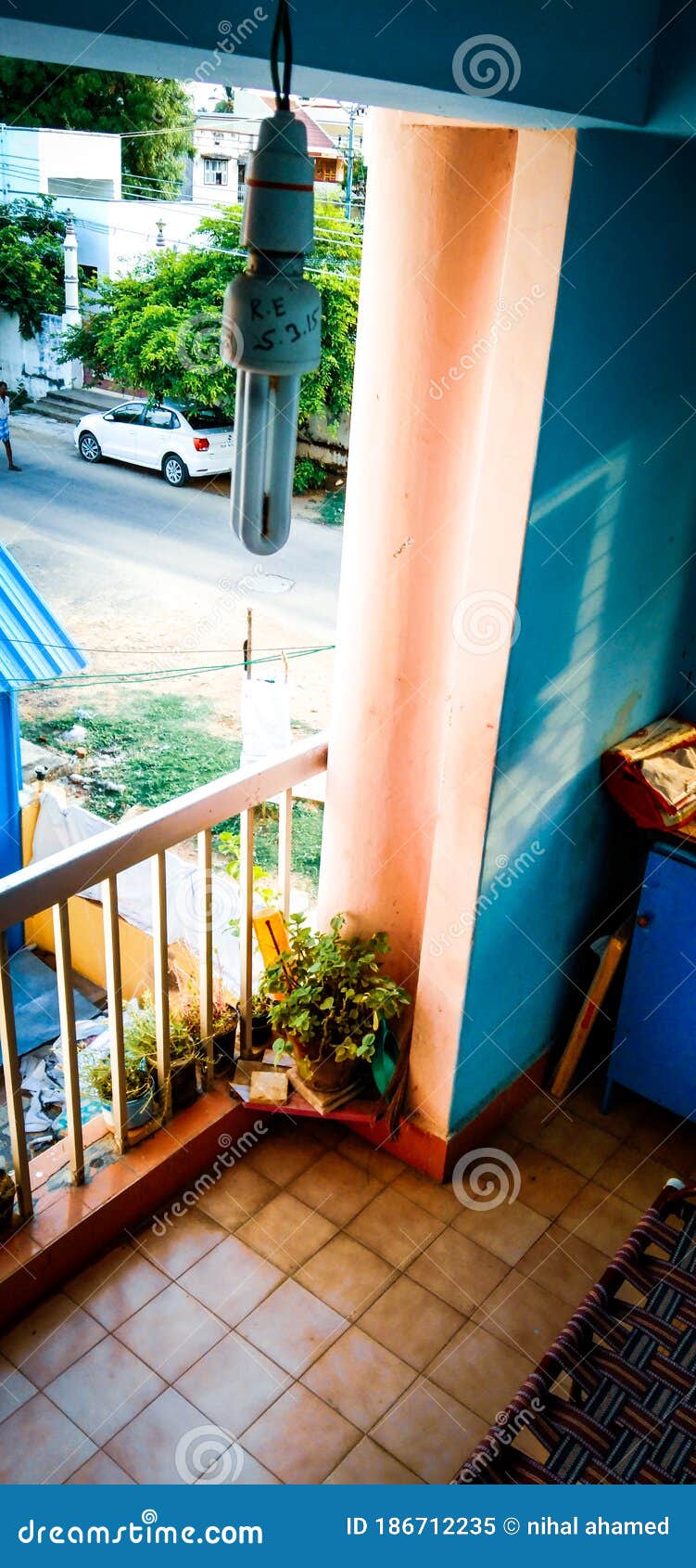 Balcony side view stock image. Image of mobile, view - 186712235