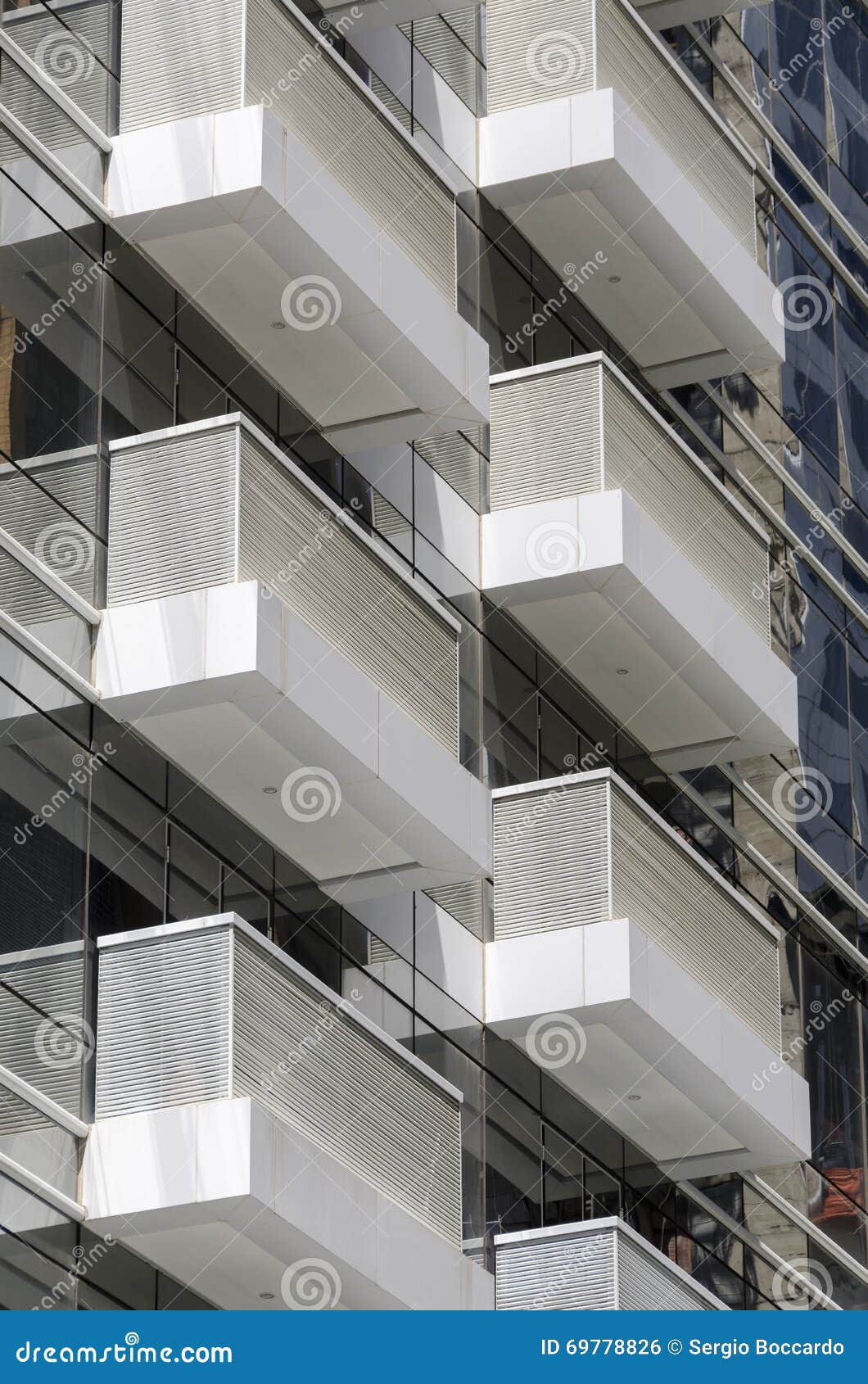 Balcony of a skyscraper stock photo. Image of glass, reflection - 69778826