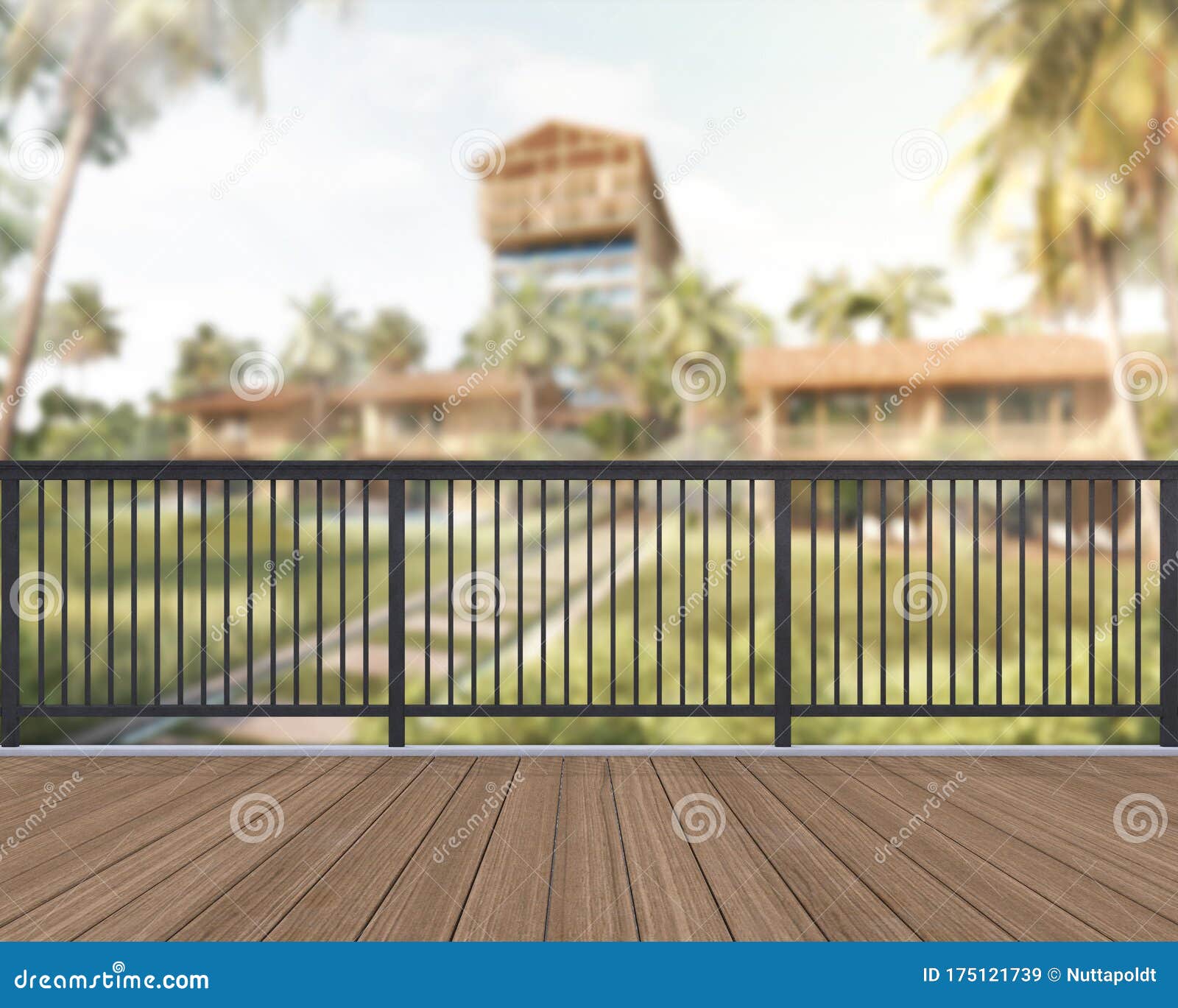 Balcony and Terrace of the Exterior Background Stock Image - Image of ...