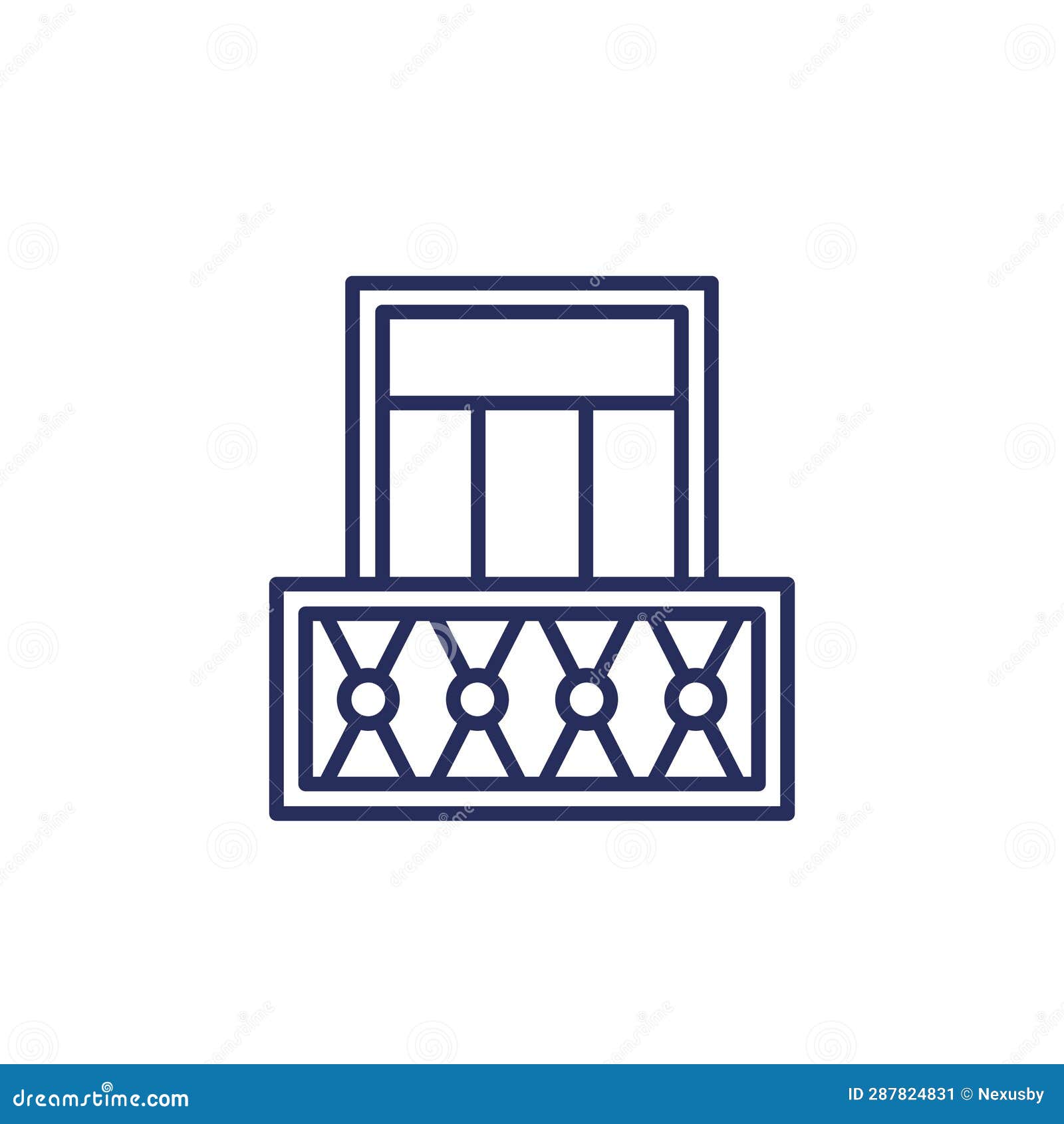 Terrace Line Icon. House Architecture Sign. Vector | CartoonDealer.com ...