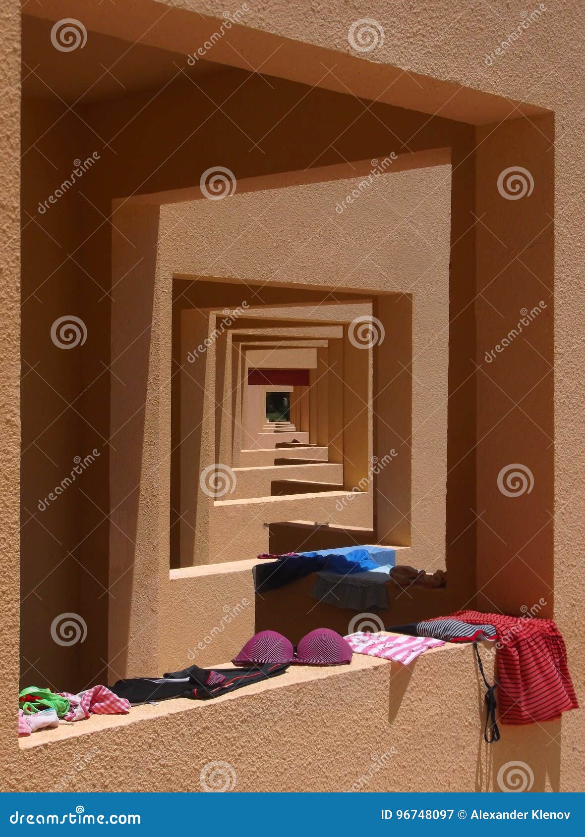 On the Balcony Under the Sun Drying Things. Stock Image - Image of ...