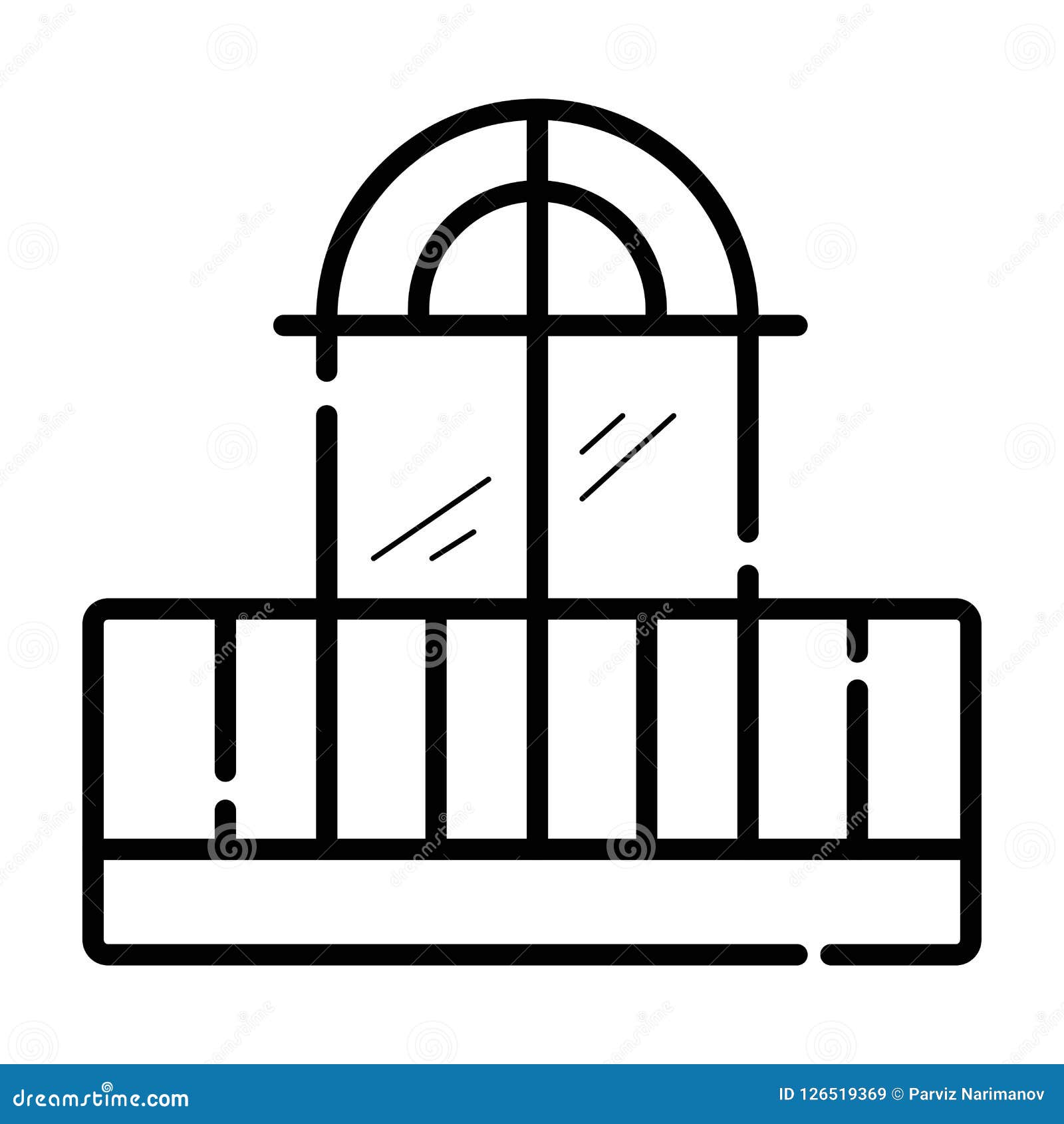 Balcony vector icon stock illustration. Illustration of housing - 126519369
