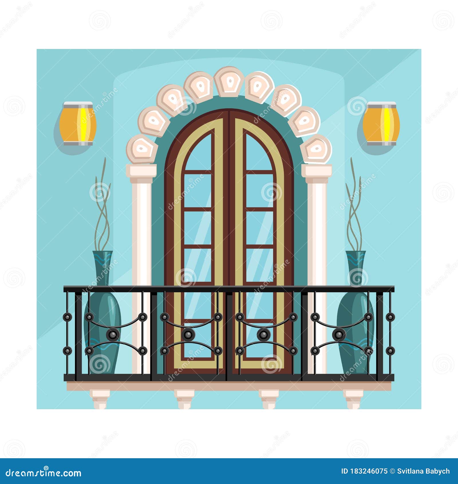 Balcony Vector Icon.Cartoon Vector Icon Isolated on White Background ...