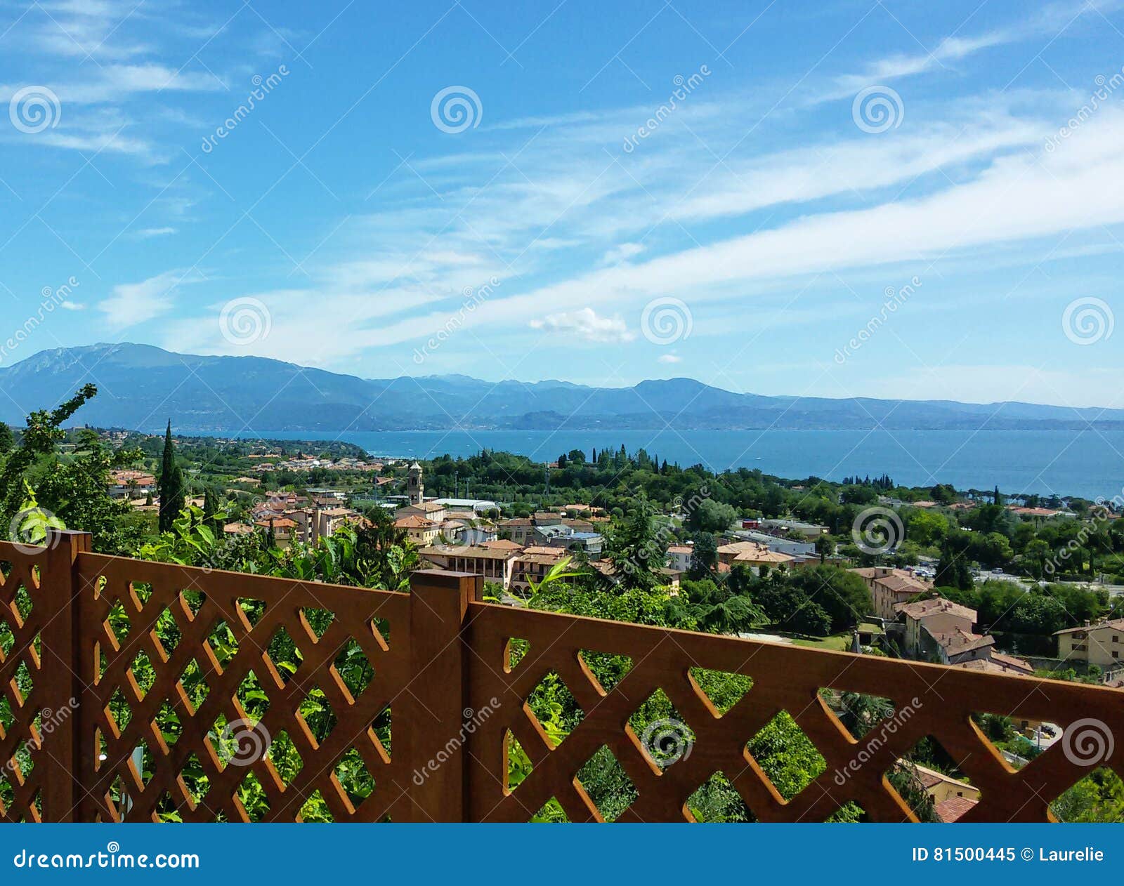Balcony View on the Lake Garda. Stock Image - Image of italian, cloud ...