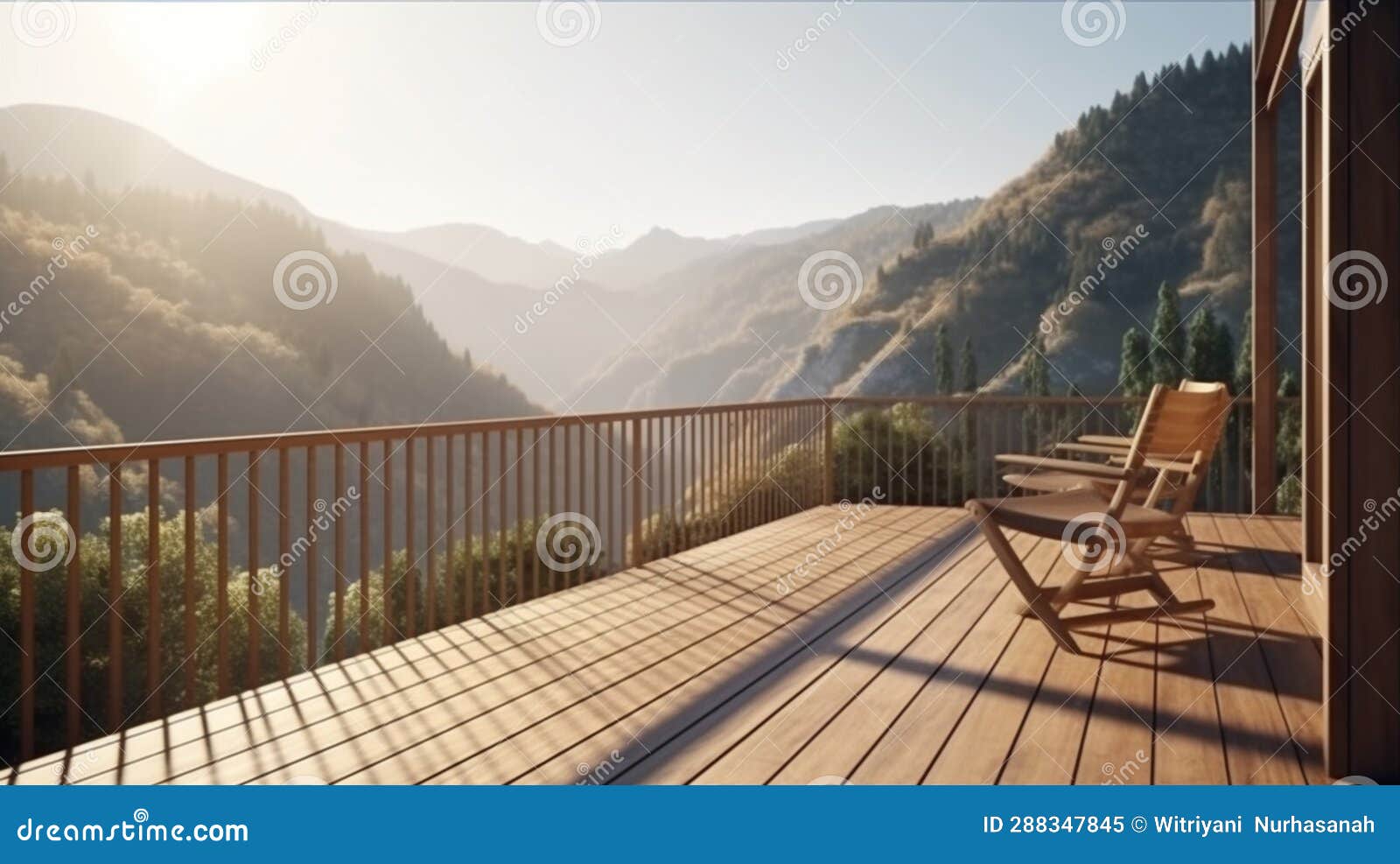 Balcony View of Mountains. Terrace with a Beautiful View Stock ...