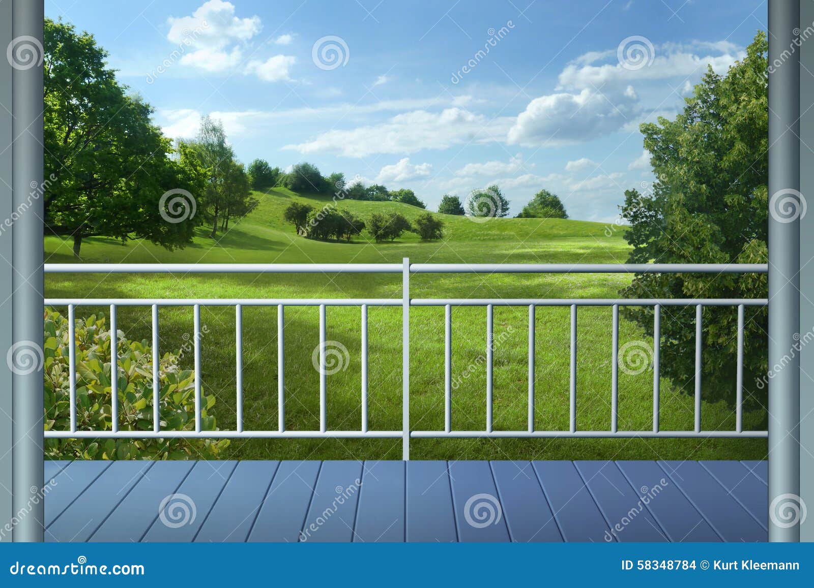 Balcony stock photo. Image of nature, trees, view, light - 58348784