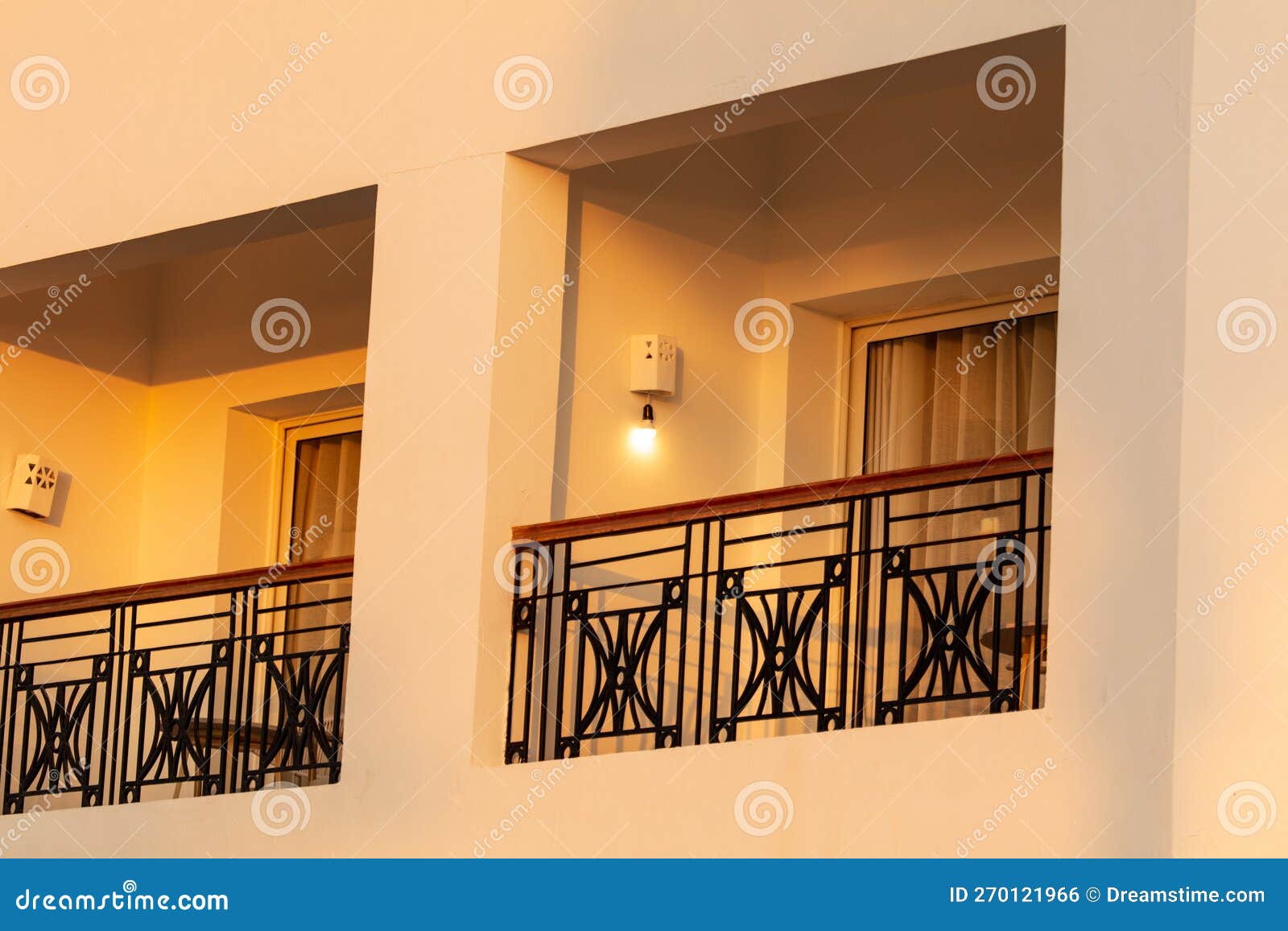 Balcony in a White Building Stock Photo - Image of design, modern ...