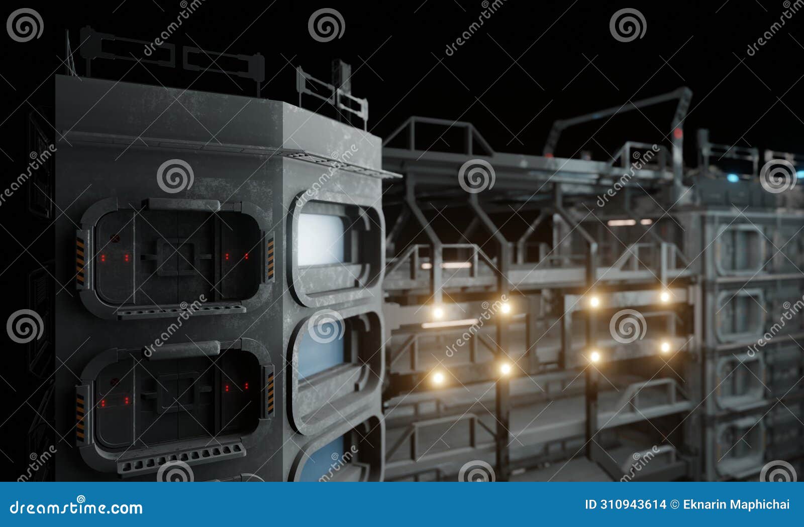 Balcony with Window Main Computer Center Building Stock Illustration ...