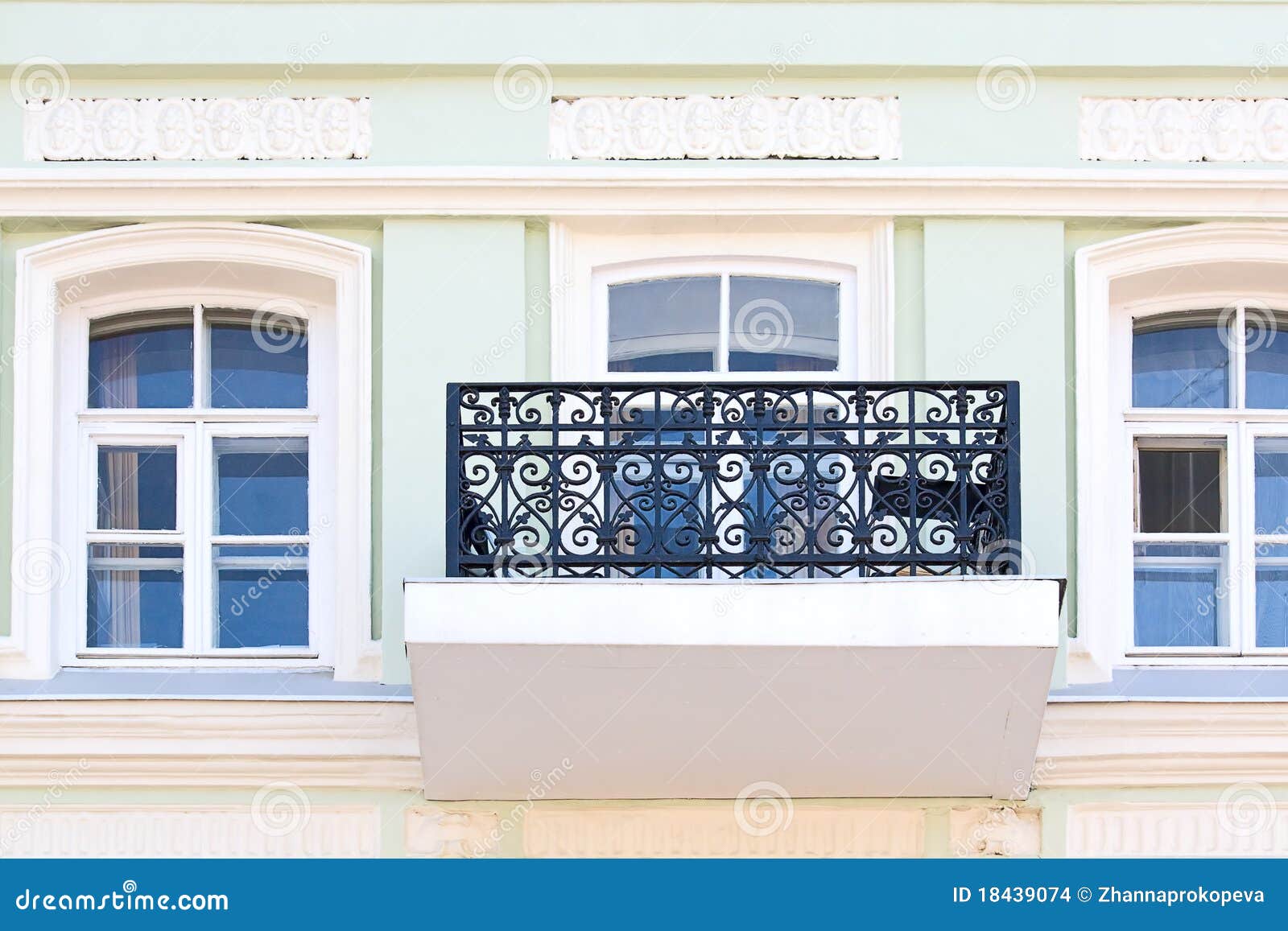 Balcony and windows stock photo. Image of detail, buildings - 18439074