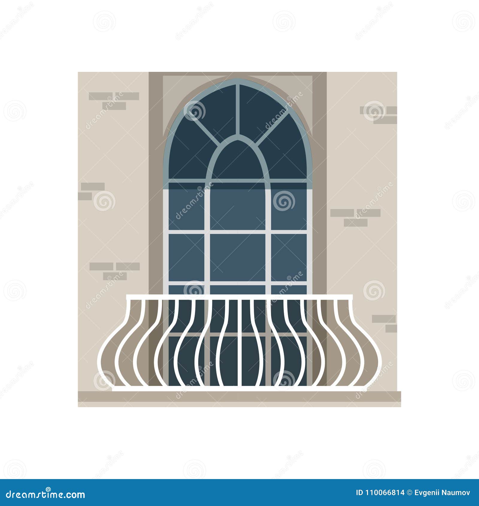 Arched Window, Bricks Cartoon Vector | CartoonDealer.com #8038827