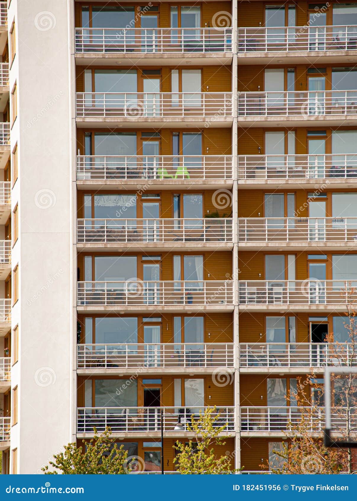 Balconys of a Multi-storey Apartment Building Stock Photo - Image of ...
