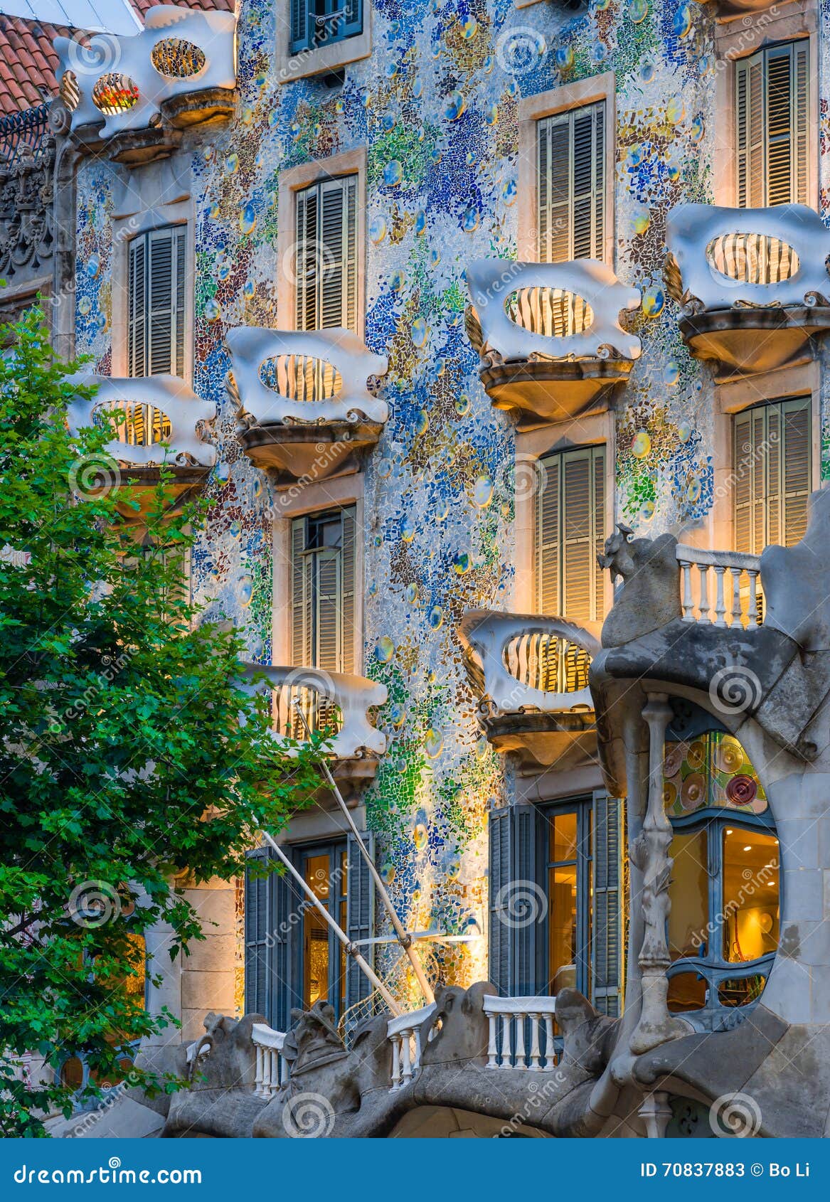 Balconys and Windows of Casa Batllo Editorial Stock Photo - Image of ...