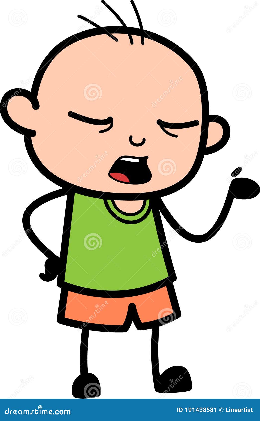 Bald Boy Talking Unamused Face Cartoon Stock Illustration ...