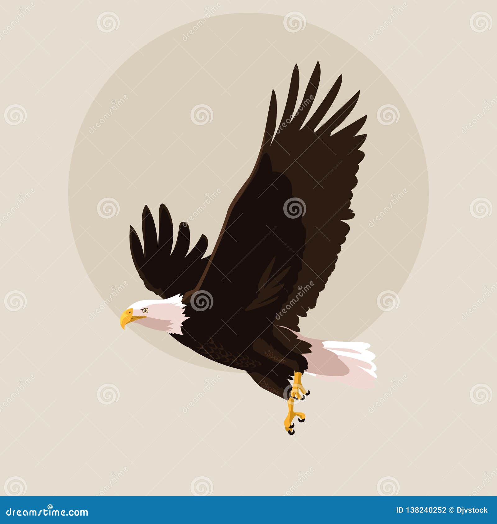 Easy Cartoon Eagle Flying