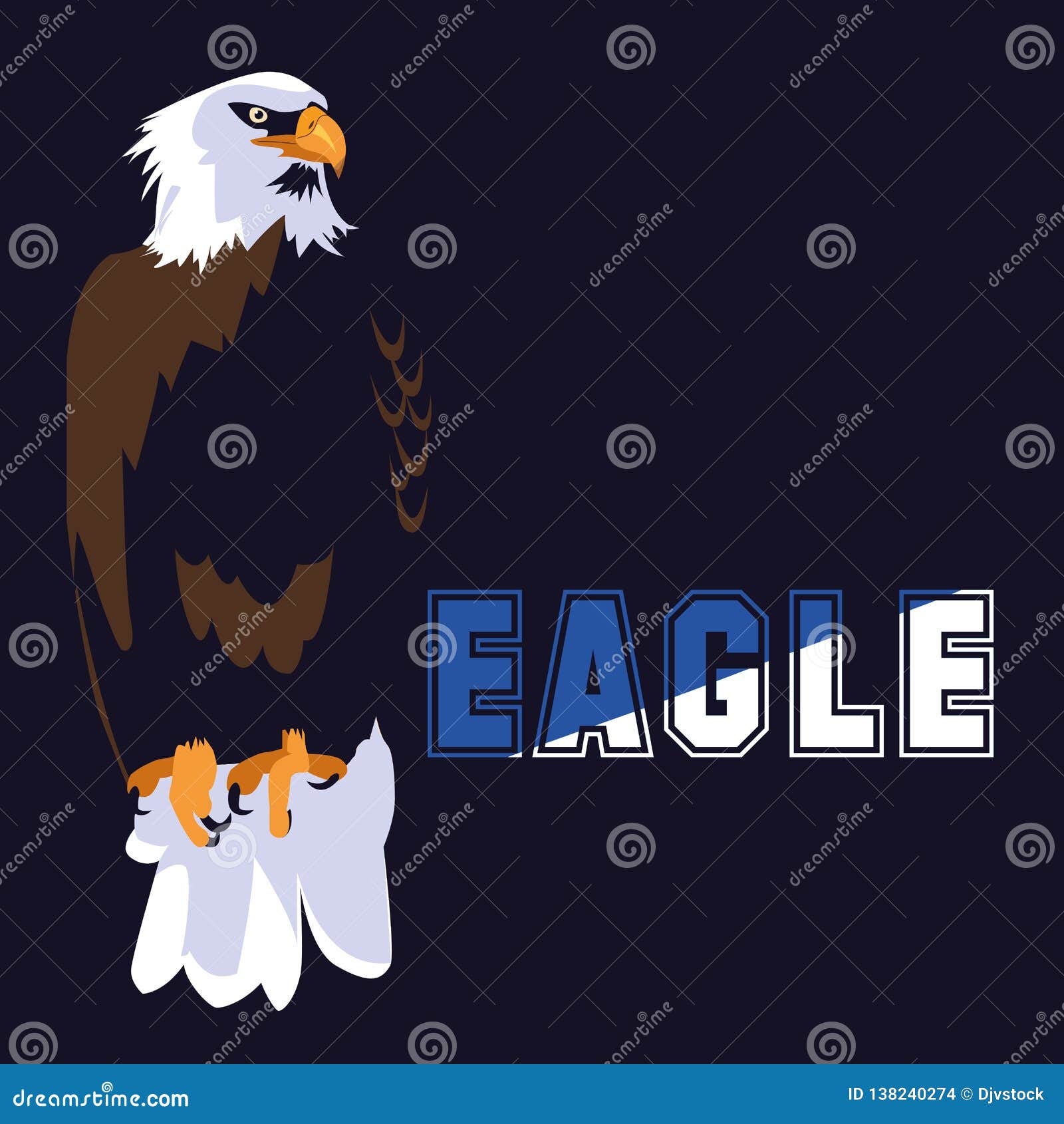 Bald eagle bird with word stock vector. Illustration of bird - 138240274