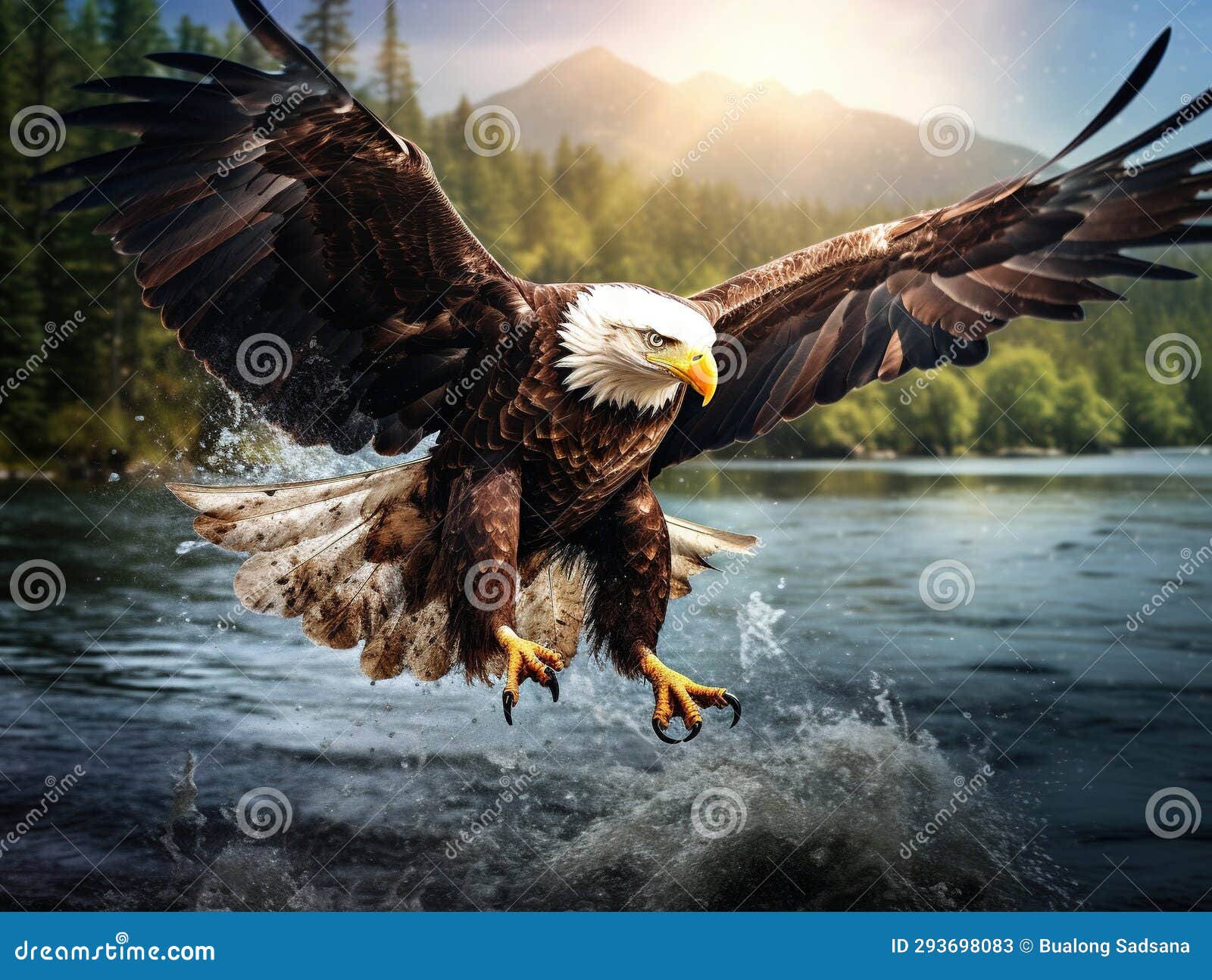 Eagle Catching Green Snake