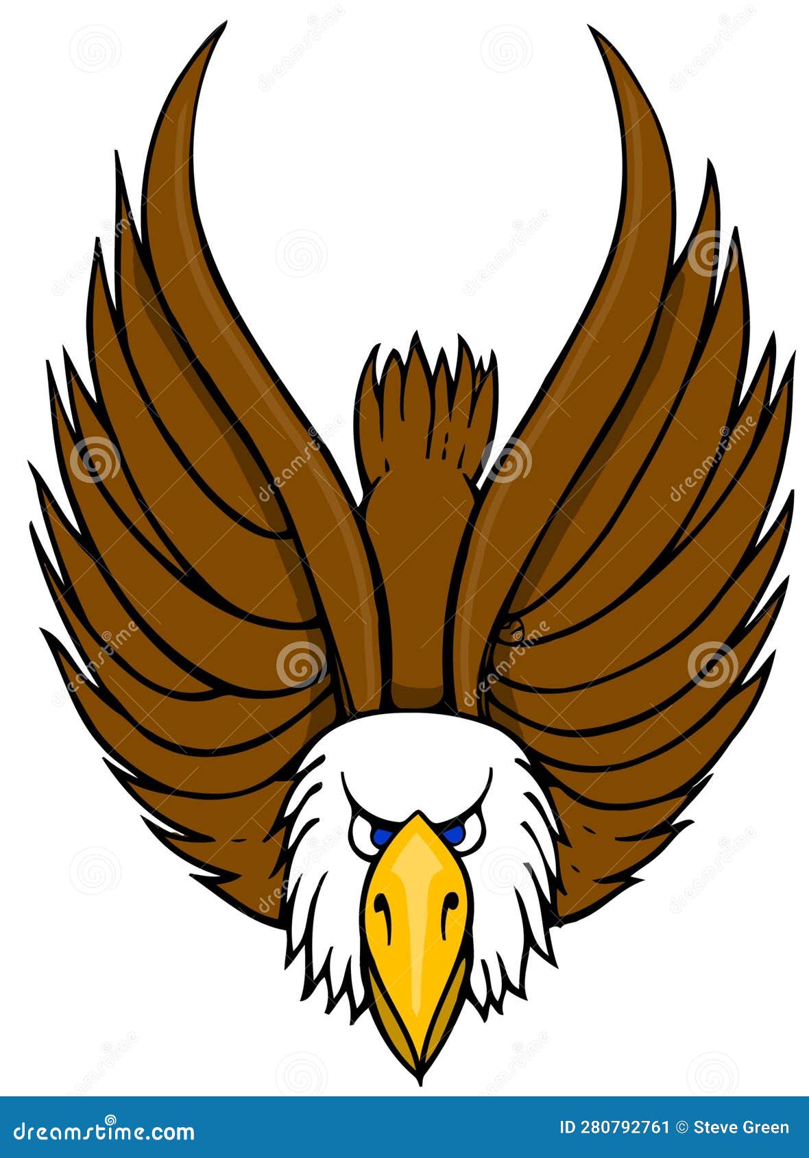 Bald eagle diving down stock vector. Illustration of eagle - 280792761