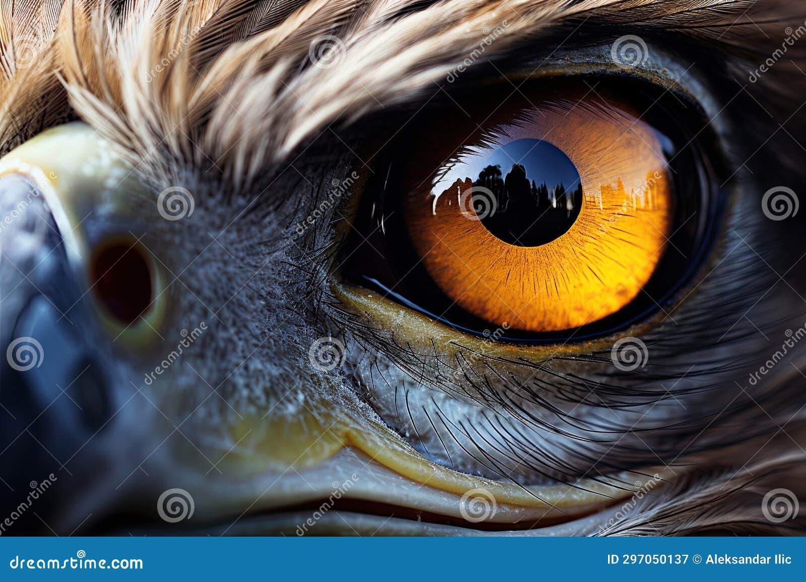 Bald Eagle Eye Closeup. Ai Generative Stock Image - Image of face, head ...