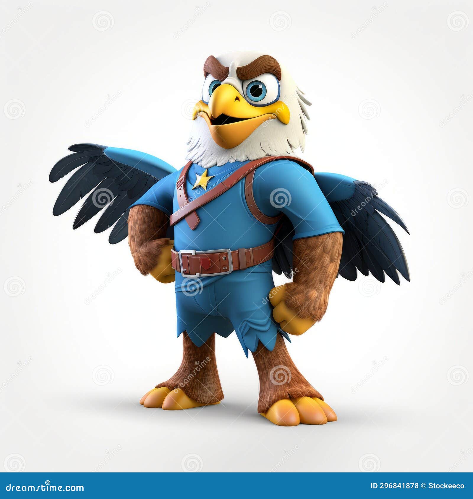 Playful Eagle Cartoon Character in Scout Uniform - Pixar Style Stock ...