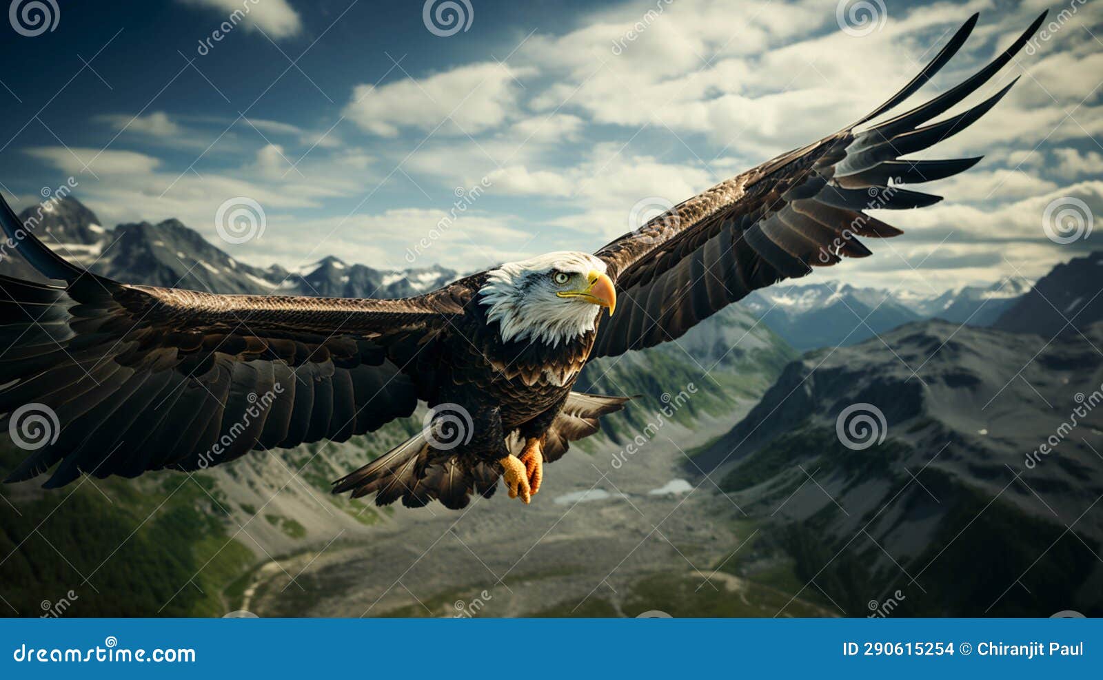 A Bald Eagle Flying in the Sky Stock Photo - Image of wildlife, bird ...