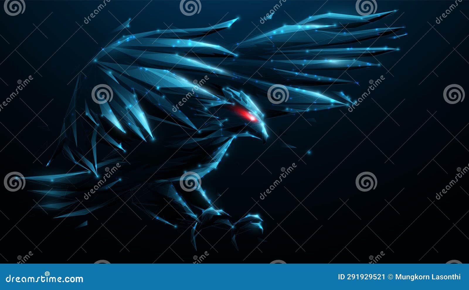 Bald Eagle Flying Swoop From Lines, Triangles, And Particle Style ...