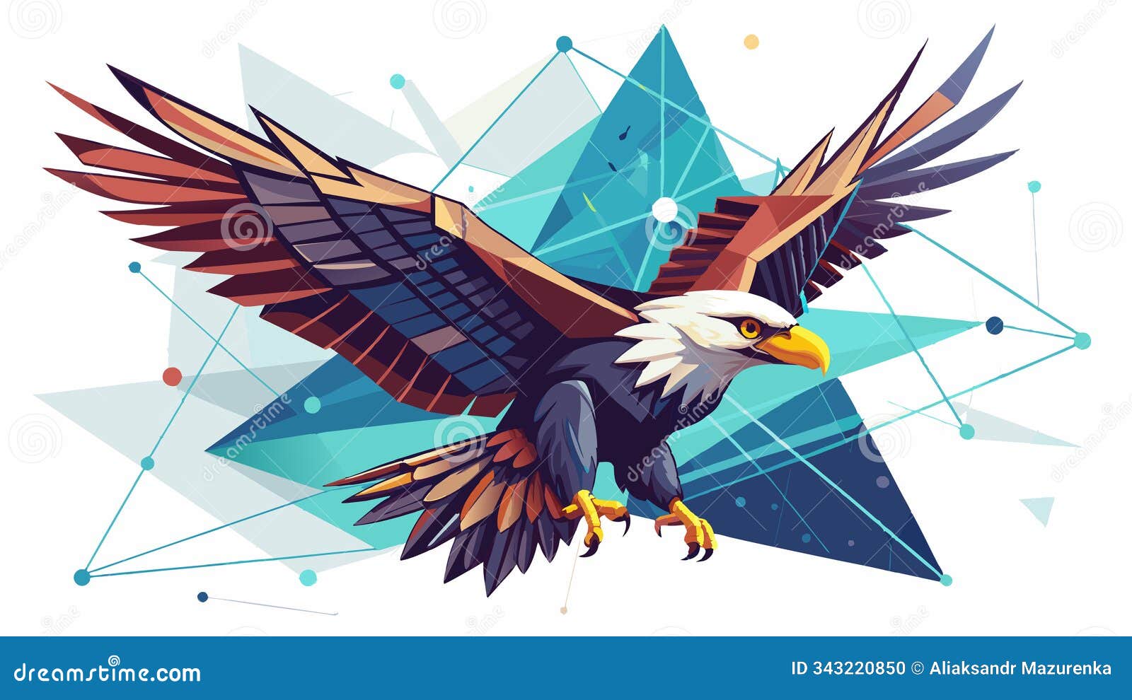 Bald Eagle Flying Swoop from Lines, Triangles, and Particle Style ...
