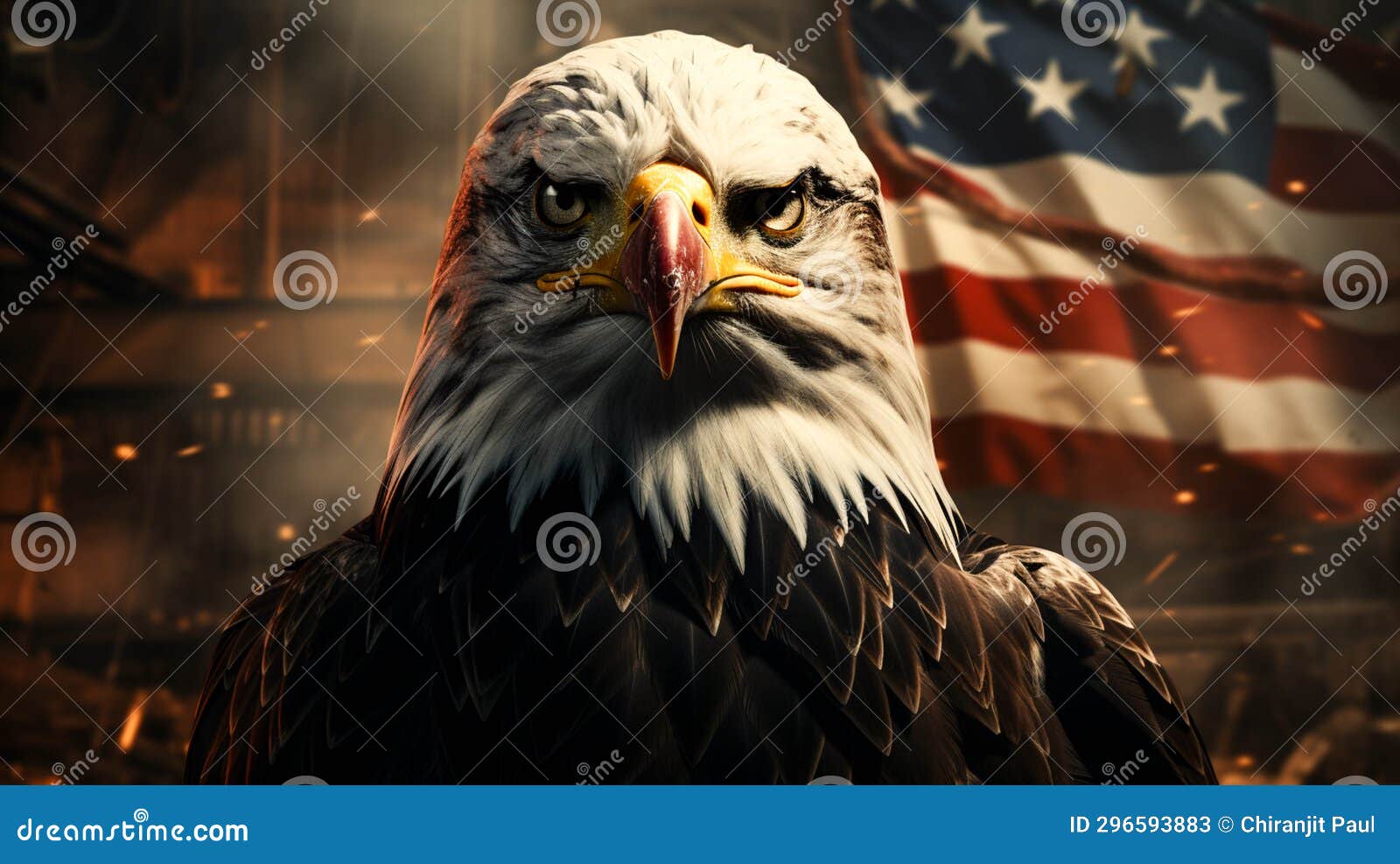 Bald Eagle, Front View Bald Eagle, American Independence Day Stock ...