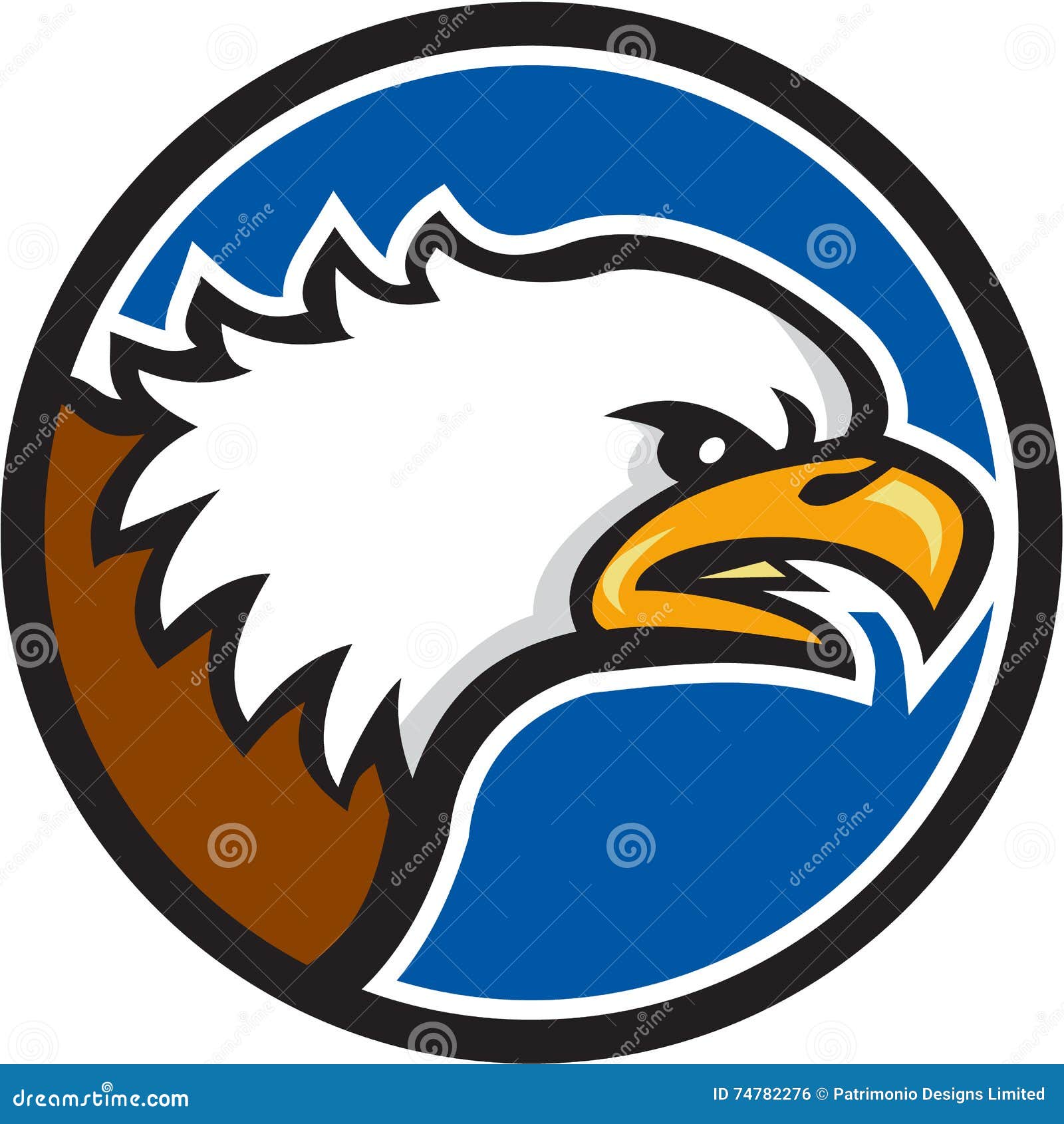 Bald Eagle Head Screaming Circle Retro Stock Vector - Illustration of ...