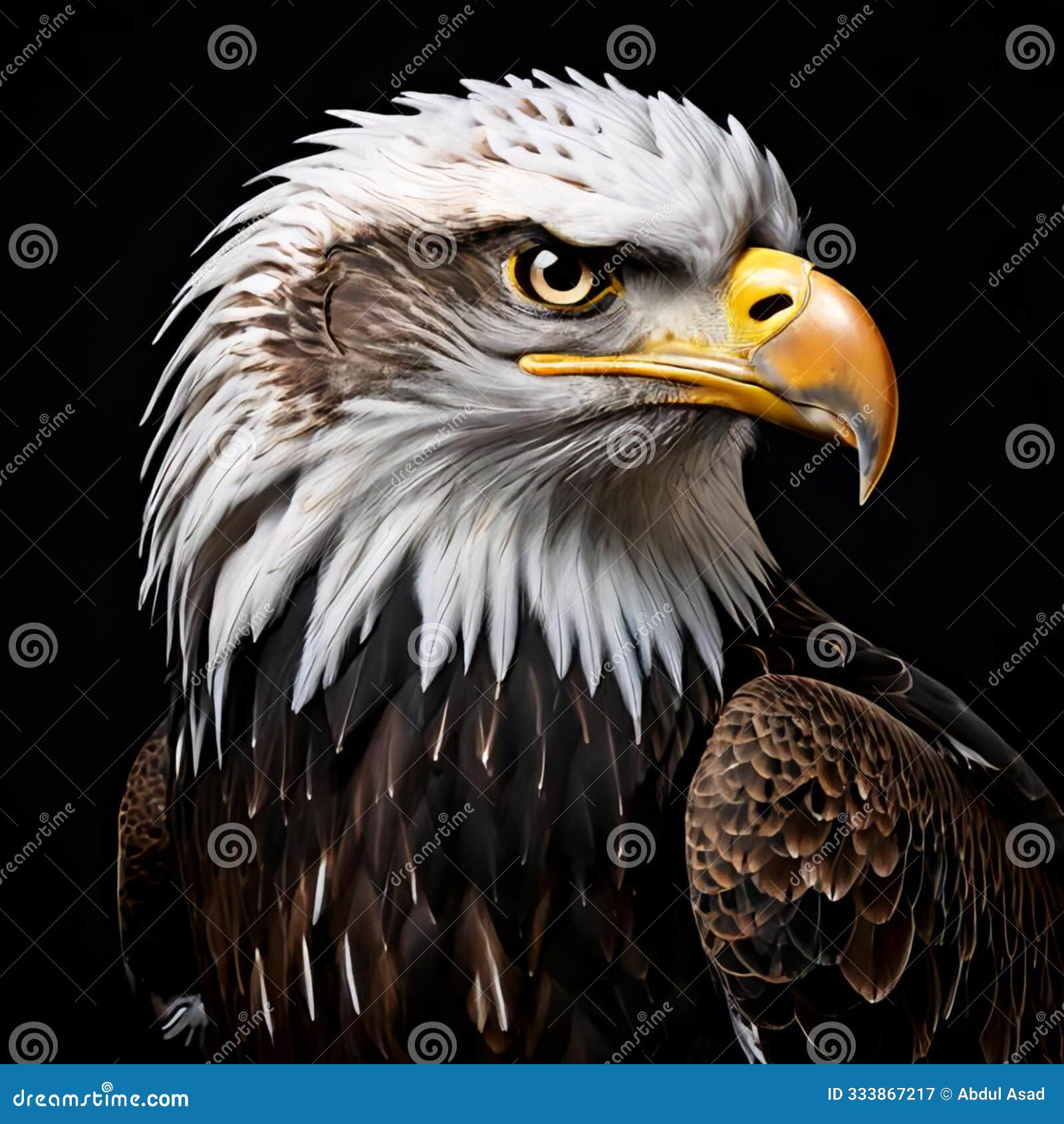 Bald Eagle Head Shot. American Bald Eagle Front View and Head Shot ...