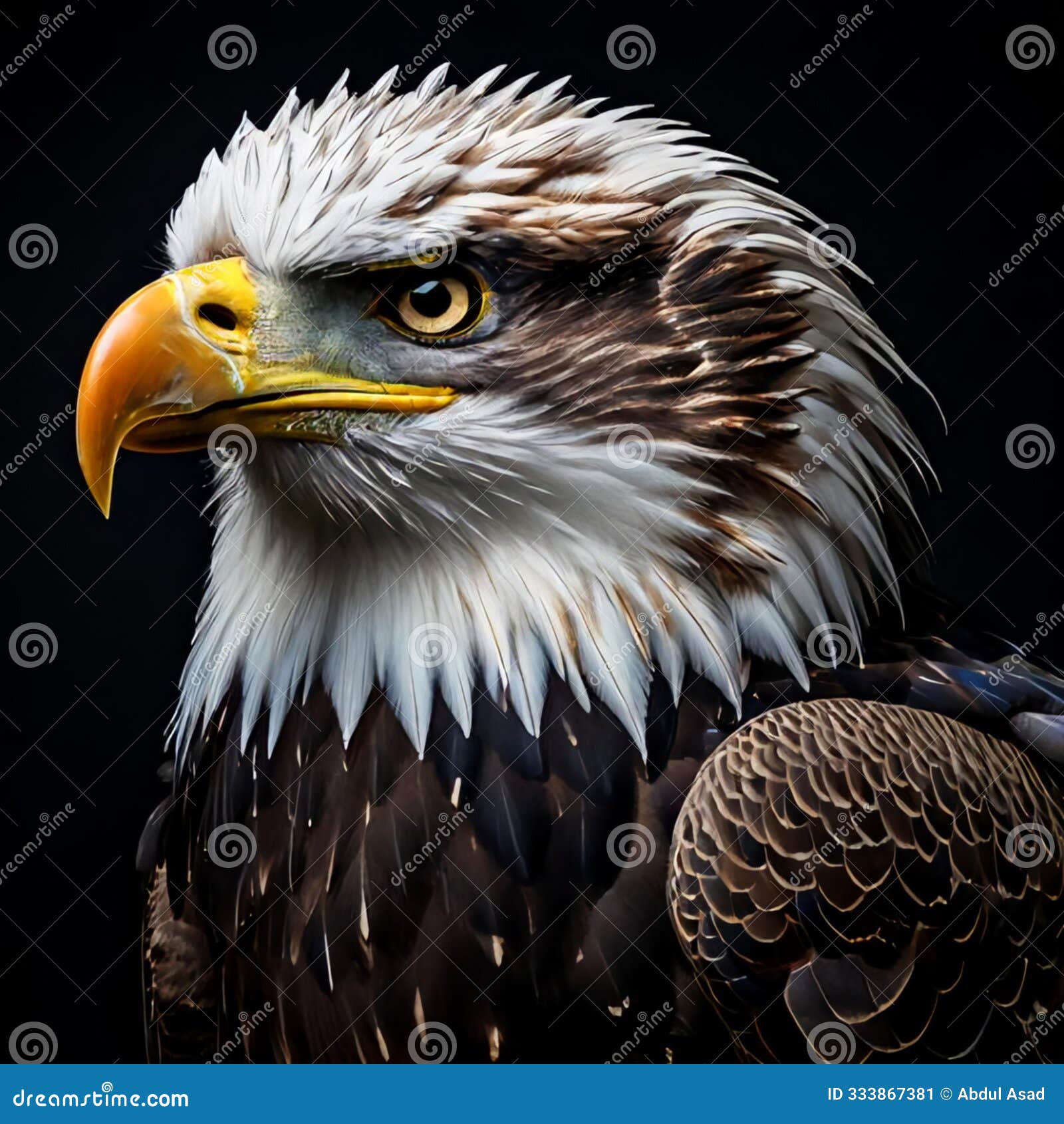 Bald Eagle Head Shot. American Bald Eagle Front View and Head Shot ...