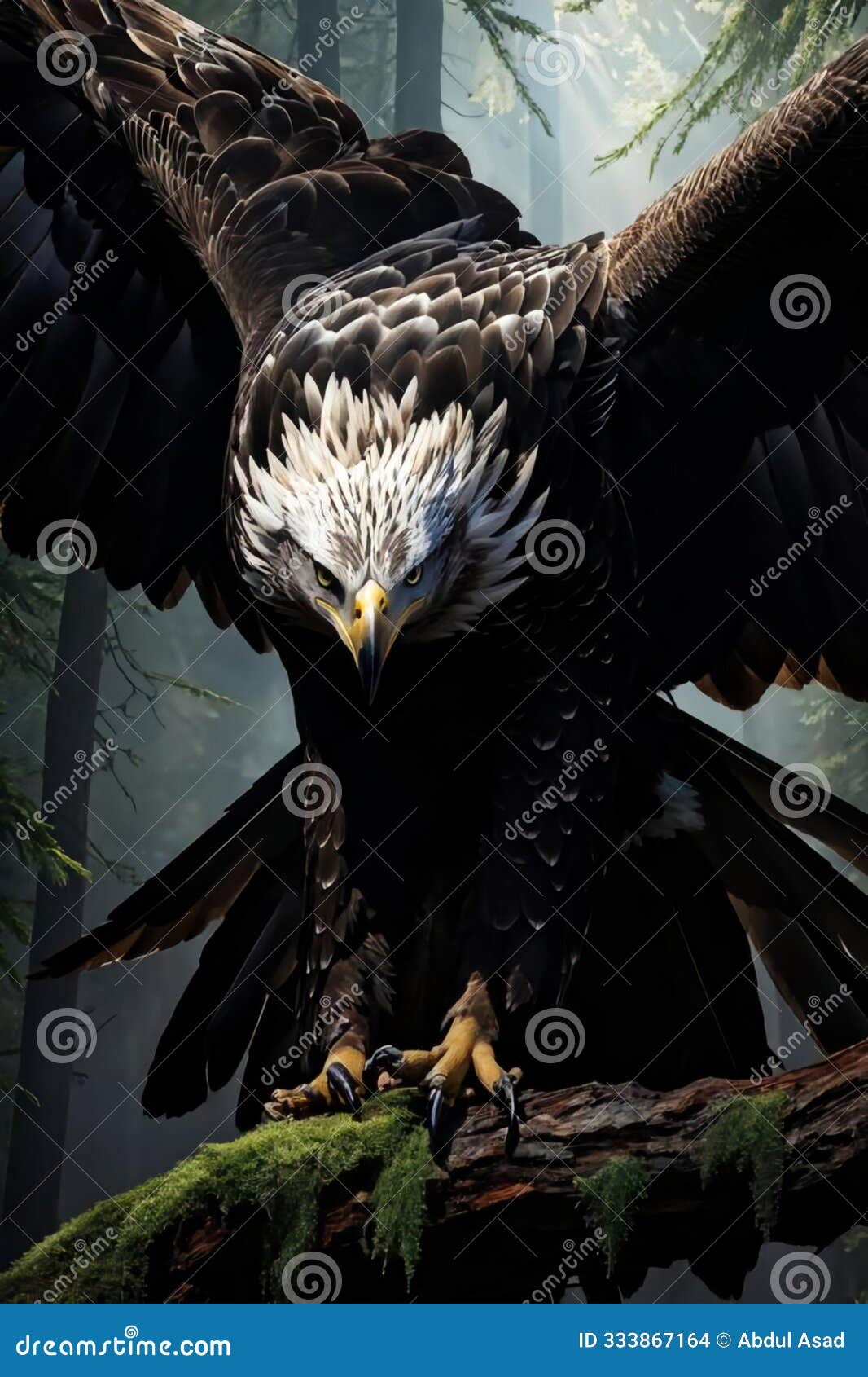Bald Eagle Head Shot. American Bald Eagle Front View and Head Shot ...