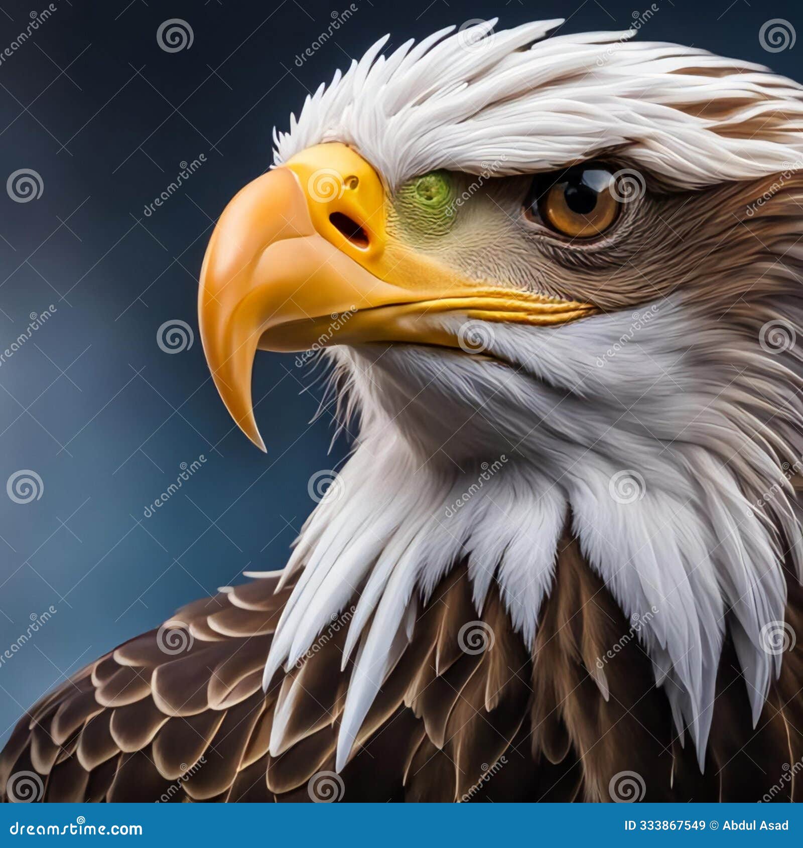 Bald Eagle Head Shot. American Bald Eagle Front View and Head Shot ...