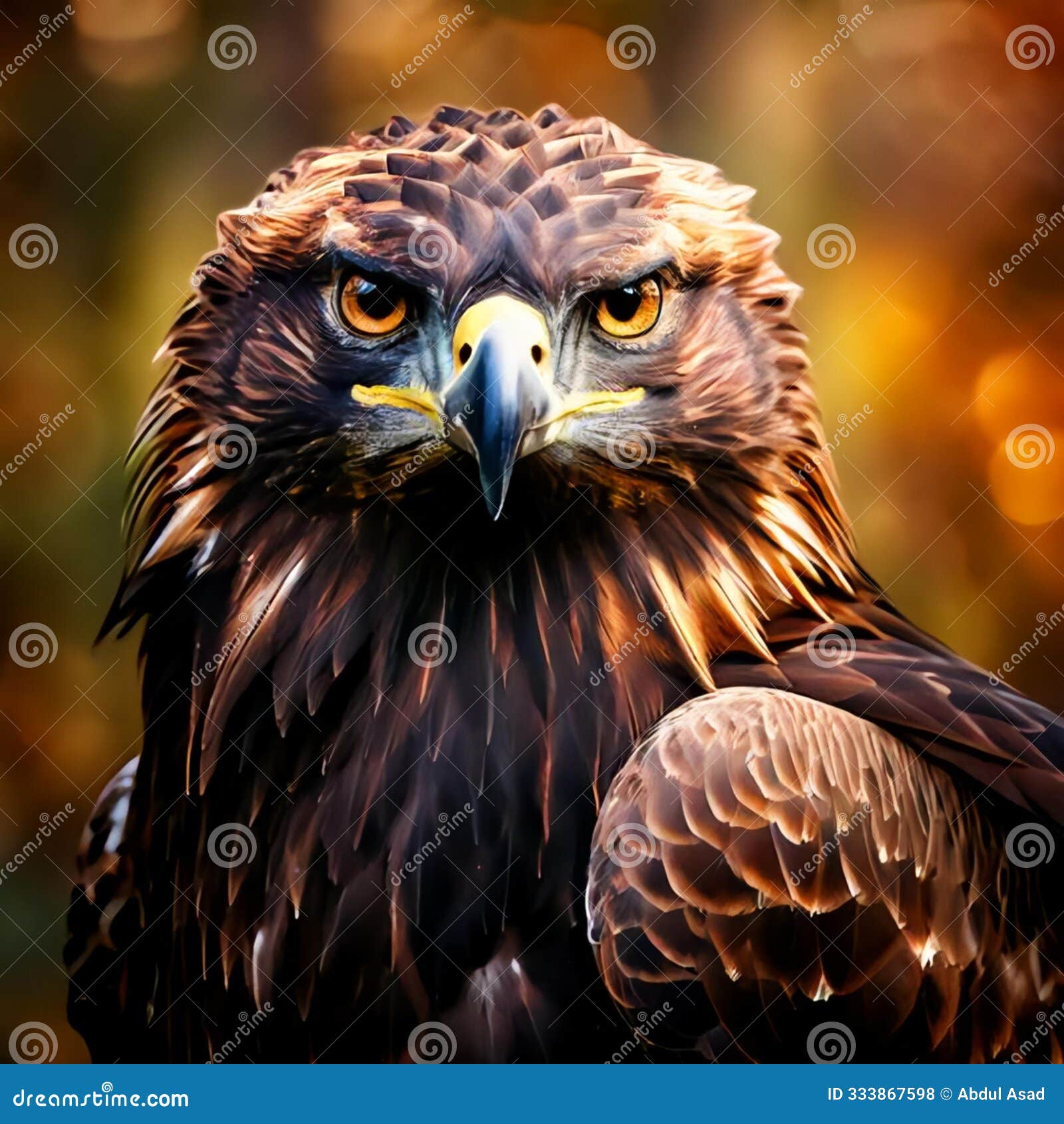 Bald Eagle Head Shot. American Bald Eagle Front View and Head Shot ...