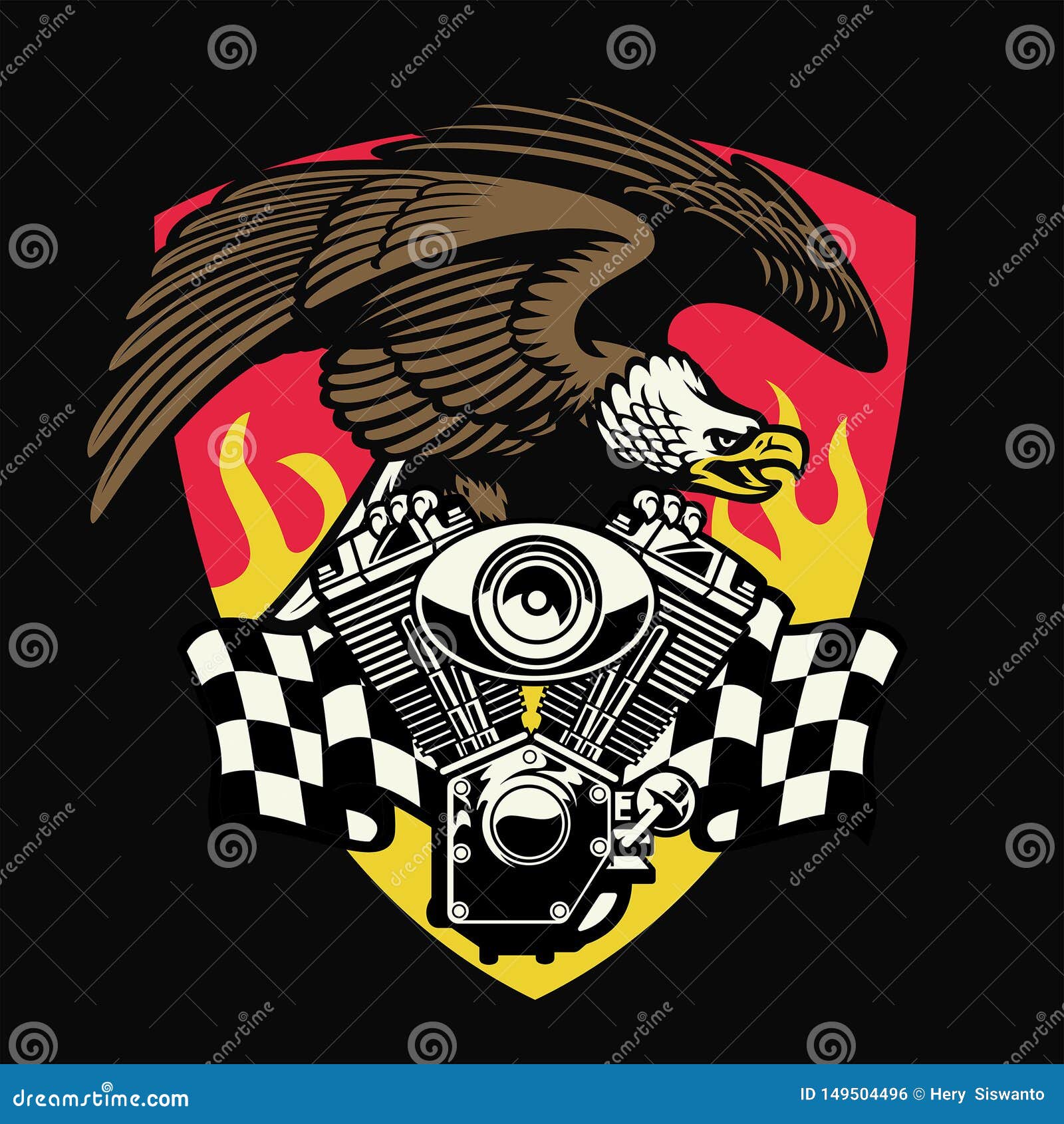 Bald Eagle Hold the Motorcycle Engine Stock Vector - Illustration of ... Bald Eagle Hold the Motorcycle Engine Stock Vector - Illustration of ...