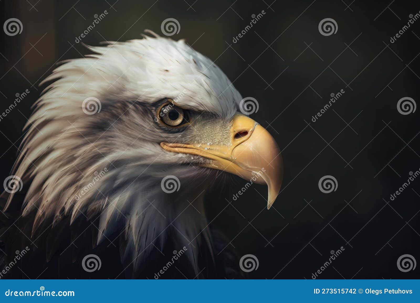 A Bald Eagle with an Intense Look on Its Face and Head Stock Photo ...