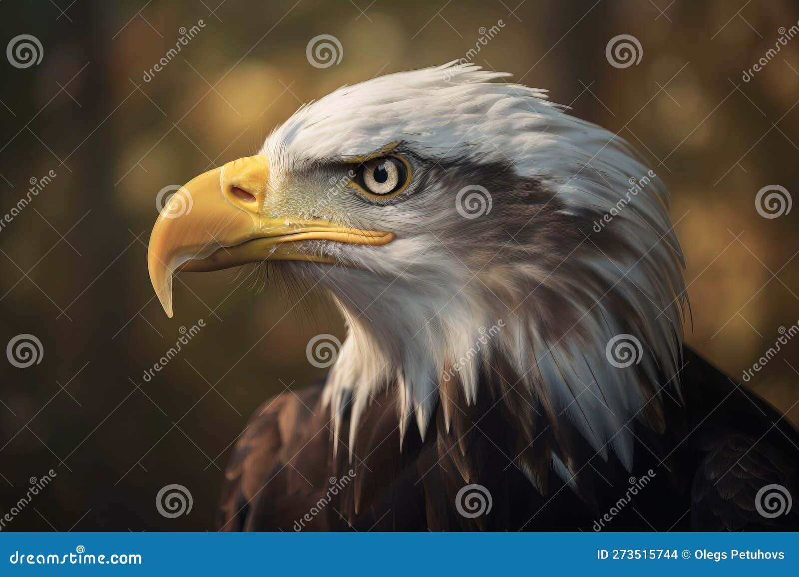 A Bald Eagle with an Intense Look on Its Face and Head Stock ...