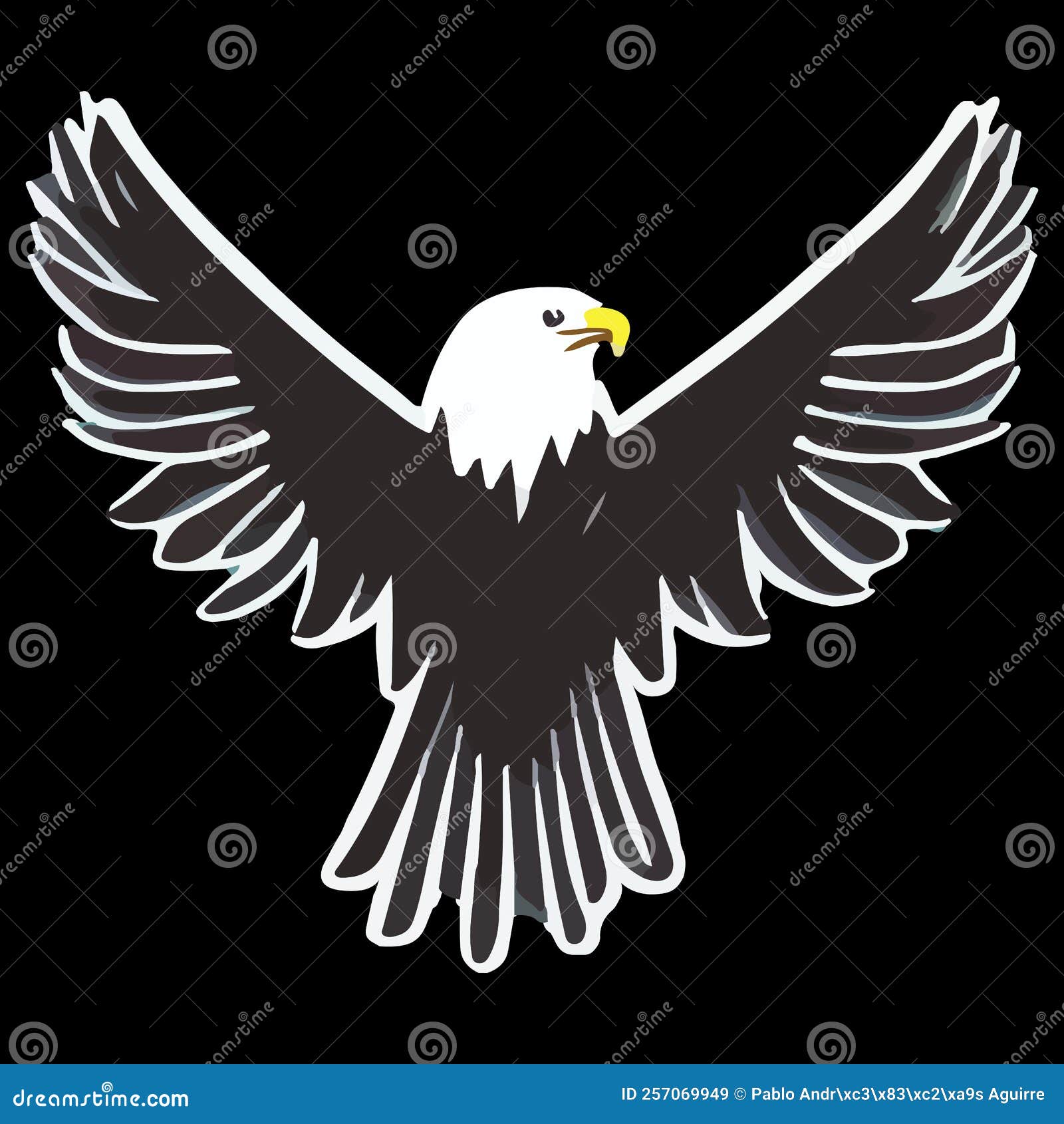 Bald Eagle Isolated on White. Stock Vector - Illustration of graphic ...