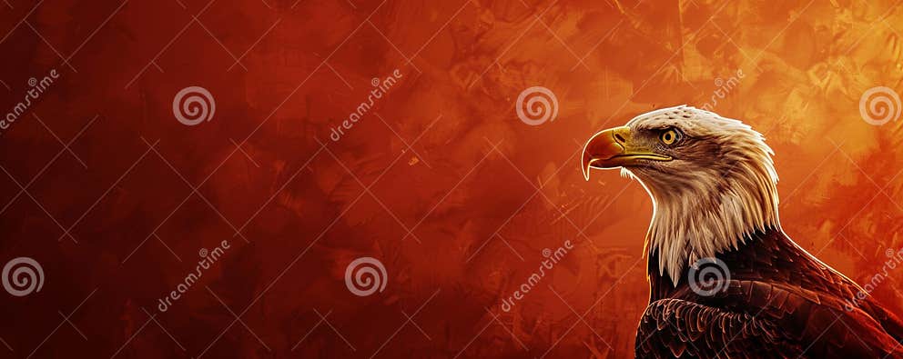 Bald Eagle on a Red Textured Background Stock Image - Image of yellow ...