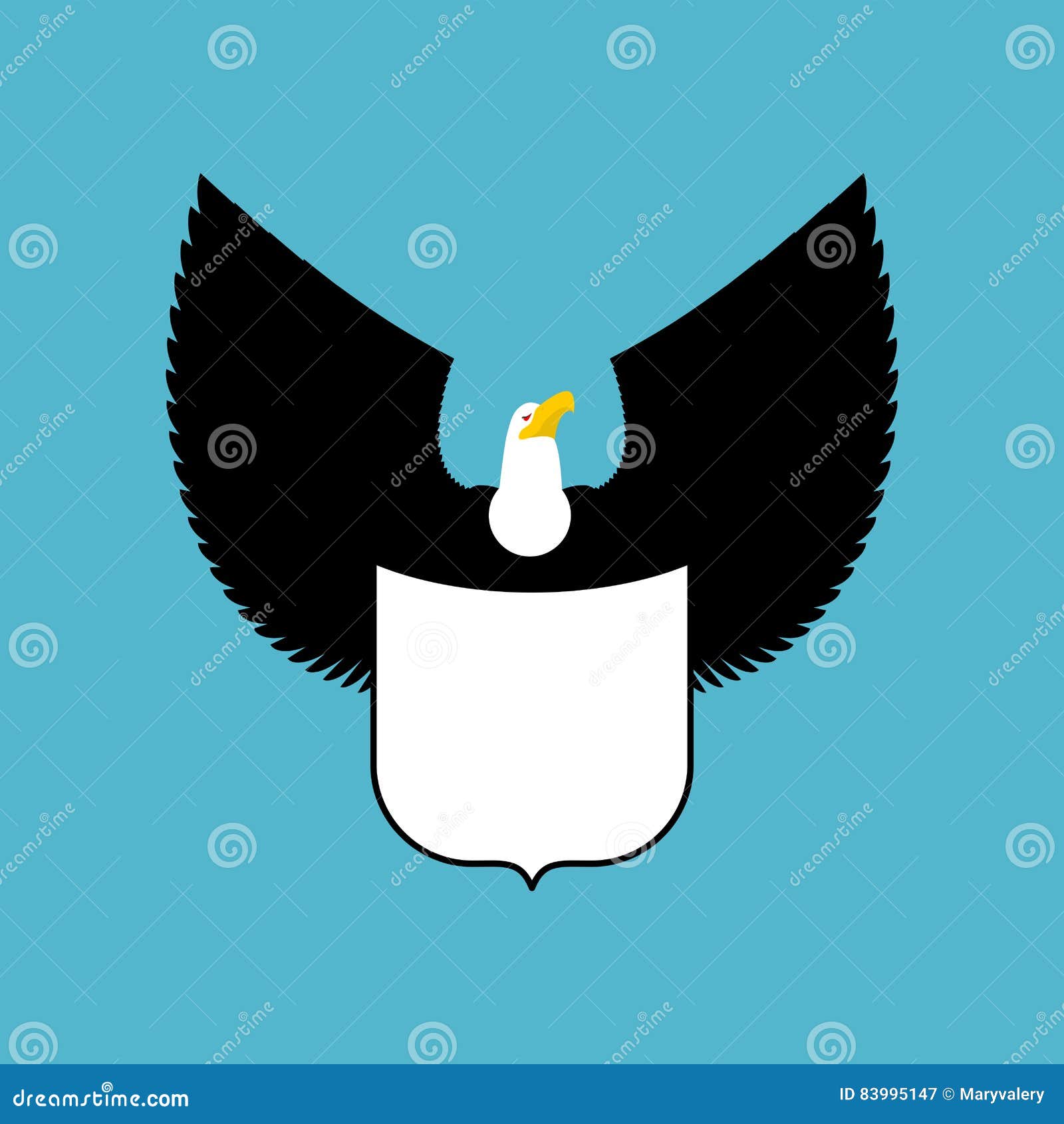 Bald Eagle and Shield. Big Strong Bird Emblem Stock Vector ...