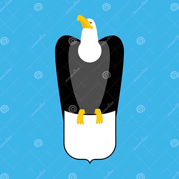 Bald Eagle and Shield. Big Strong Bird Emblem Stock Vector ...