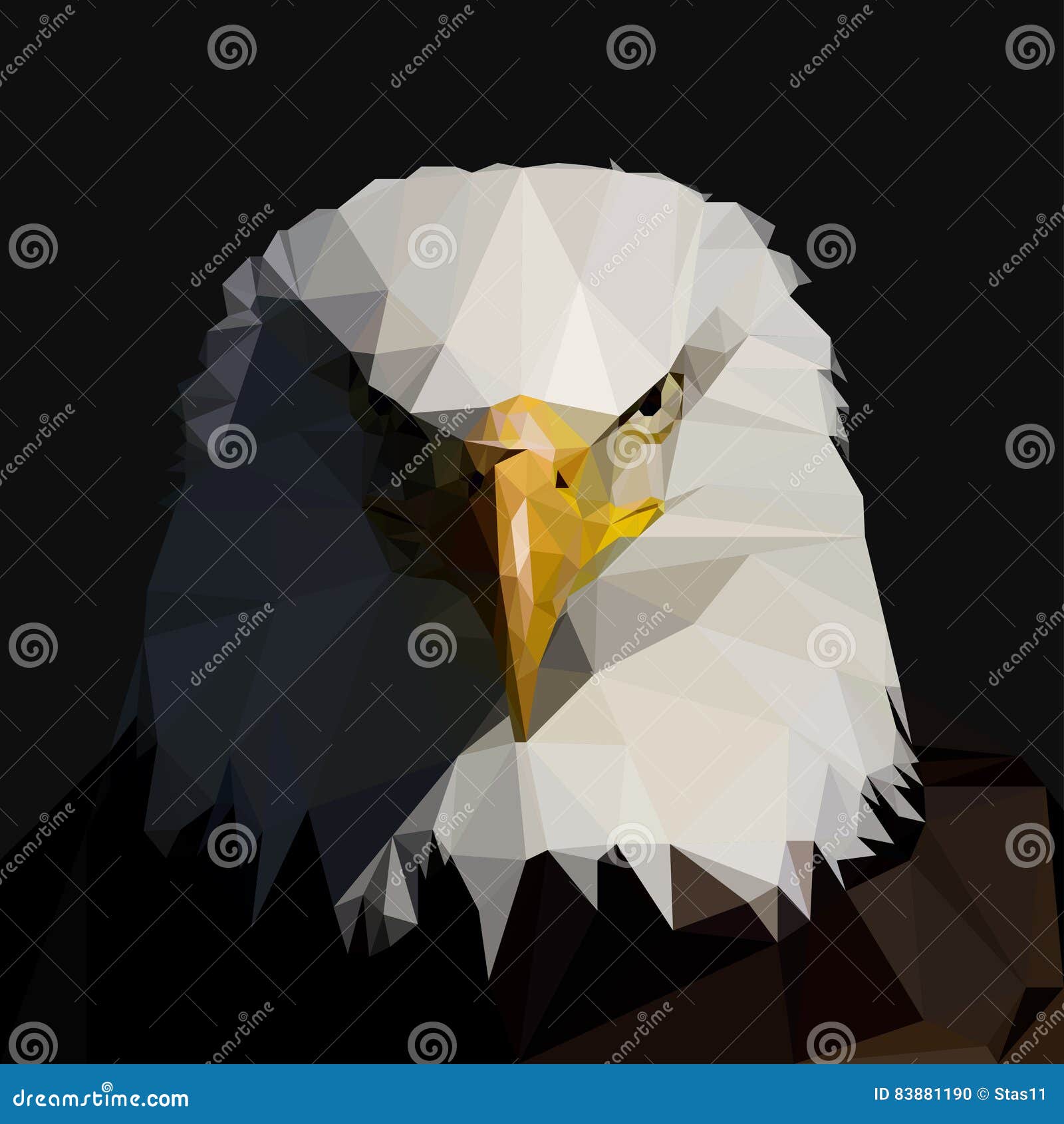 Bald Eagle in the Style of Low-poly. Vector Illustration Stock ...