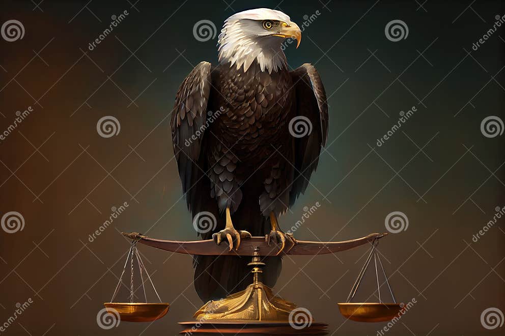 Bald Eagle, Symbol of Justice and Freedom, Perches Atop Scales Stock ... Bald Eagle, Symbol of Justice and Freedom, Perches Atop Scales Stock ...