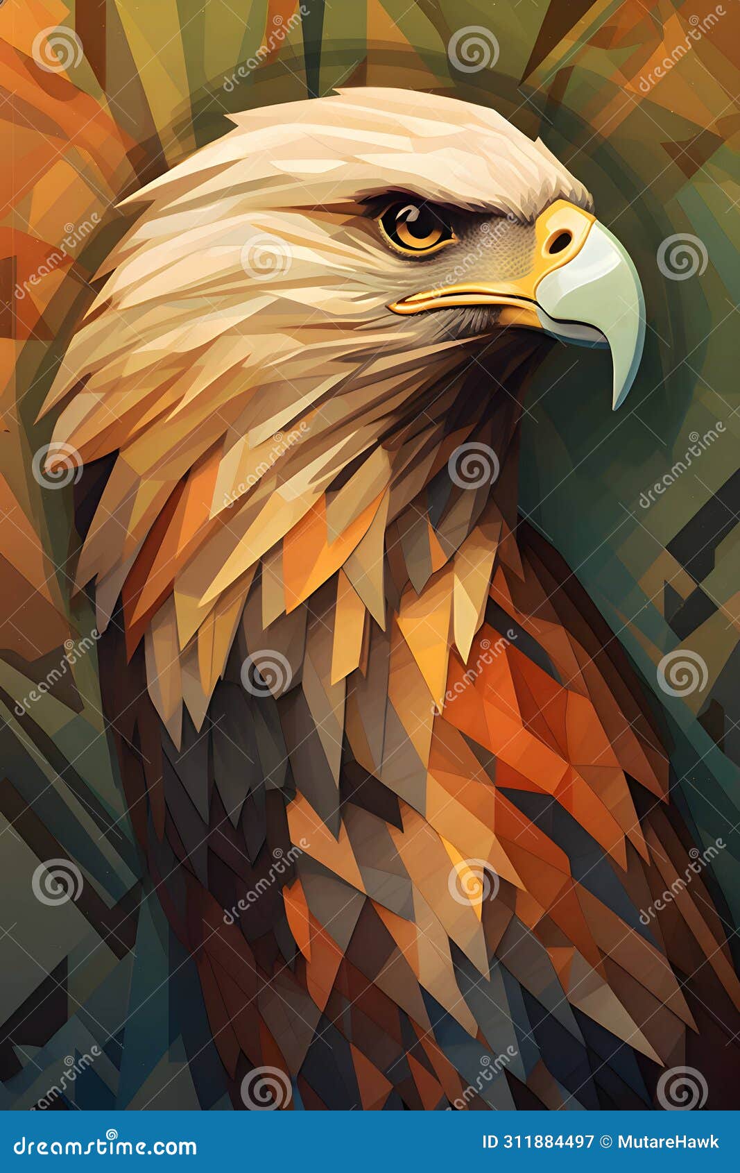 Bald Eagle. Vector Illustration of a Bald Eagle in Low Poly Style Stock ...
