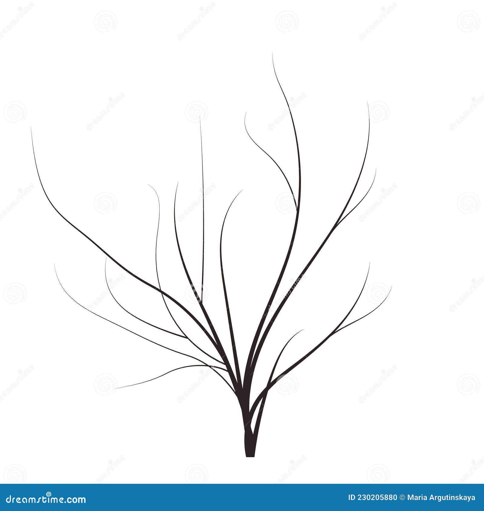 Bald Handdraw Tree Vector Illustration Element for Game Design. Winter ...