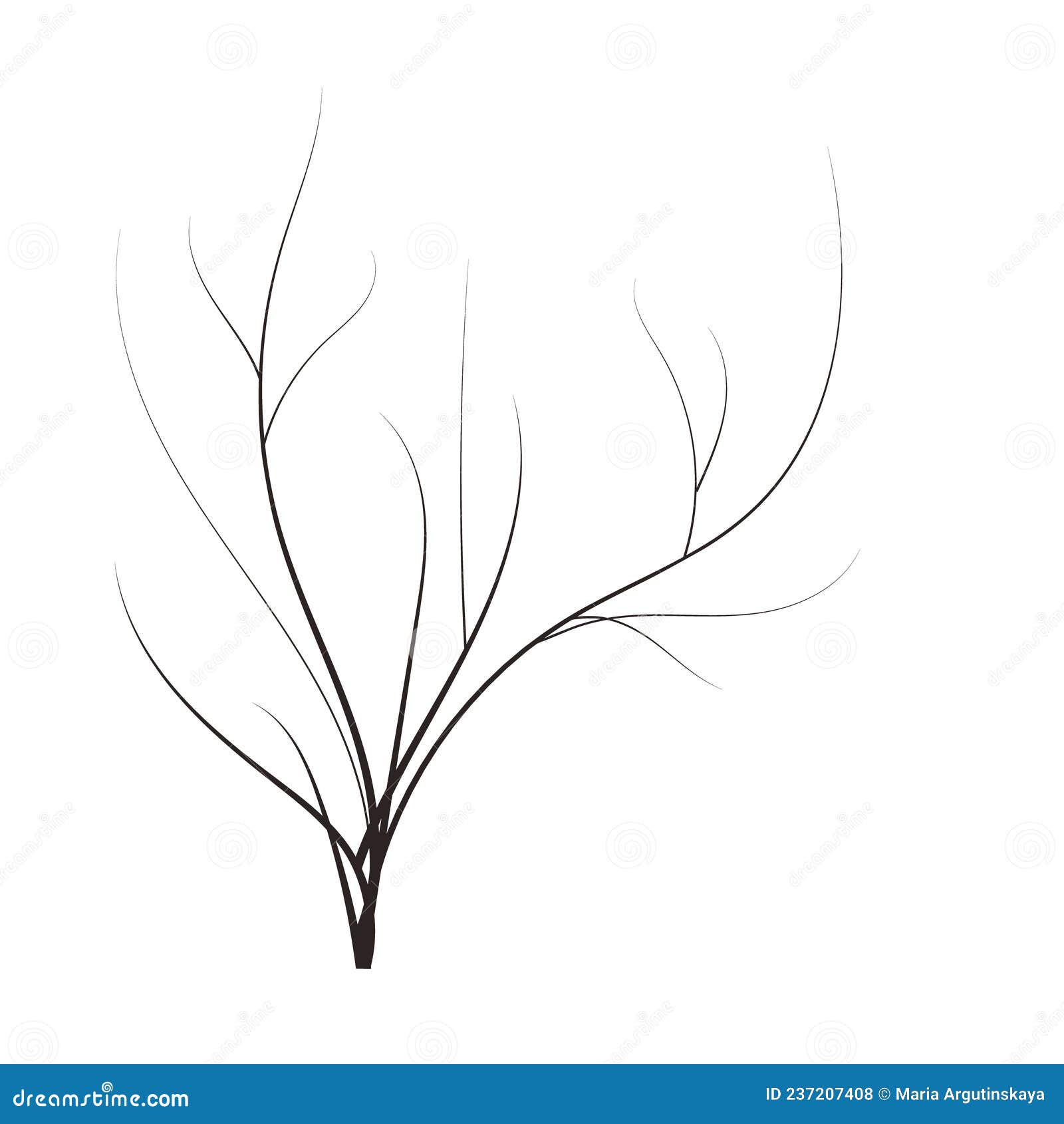Bald Handdraw Tree Vector Illustration Element for Game Design. Winter ...