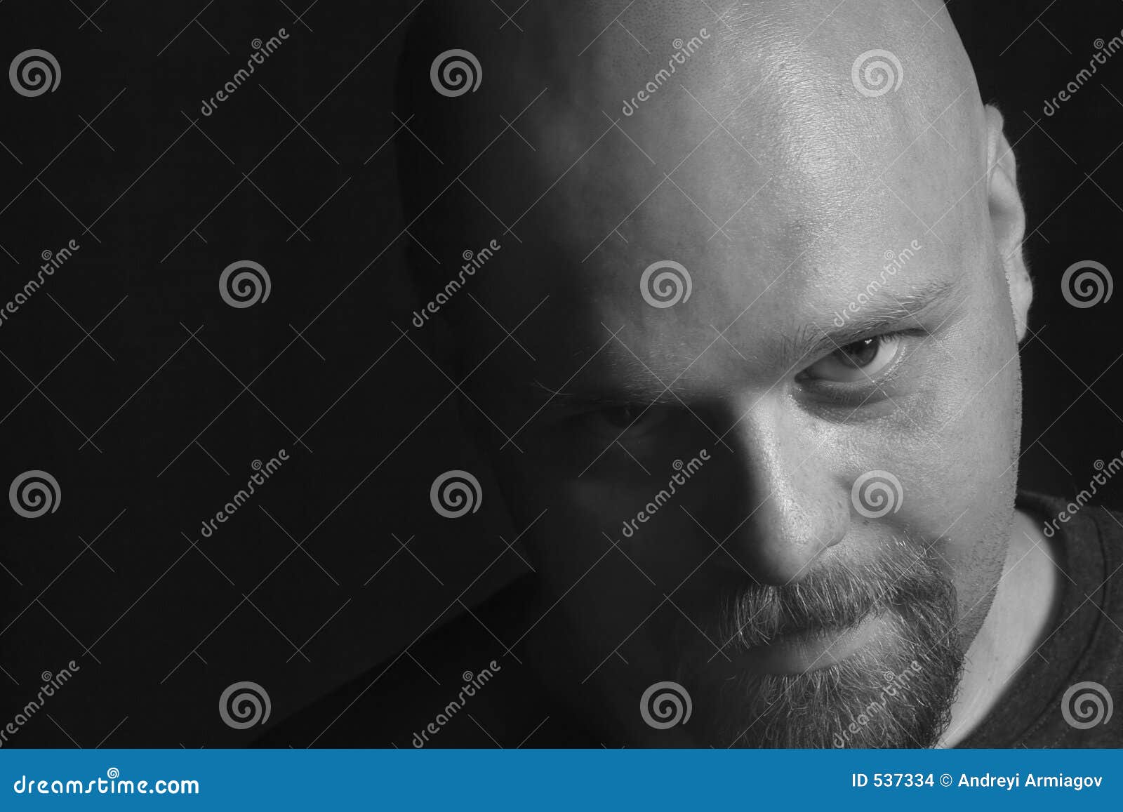 Bald-headed Man stock photo. Image of black, look, patch - 537334