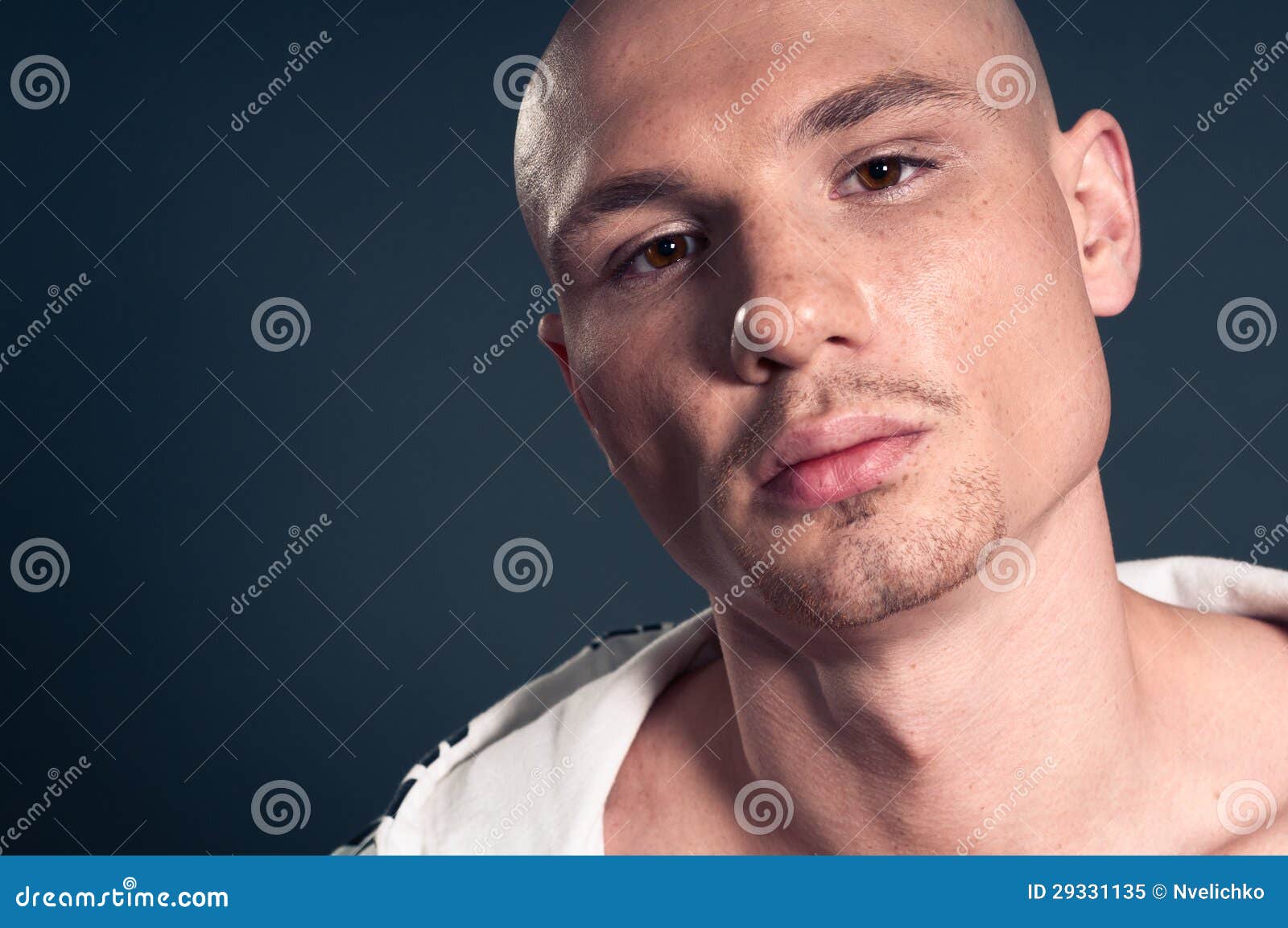 Bald man stock image. Image of portrait, model, young - 29331135