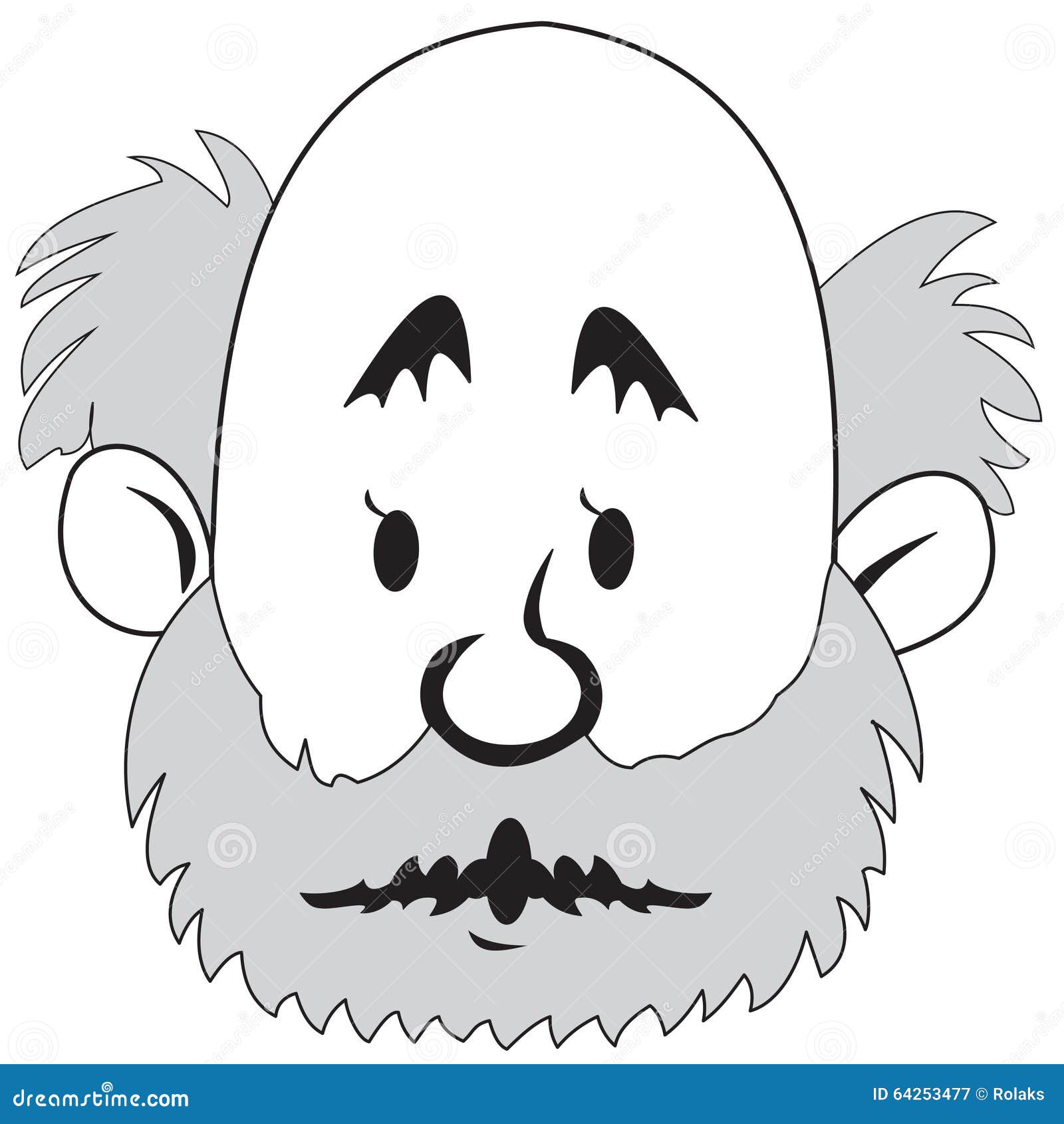 Bald man with a beard stock vector. Illustration of bald - 64253477