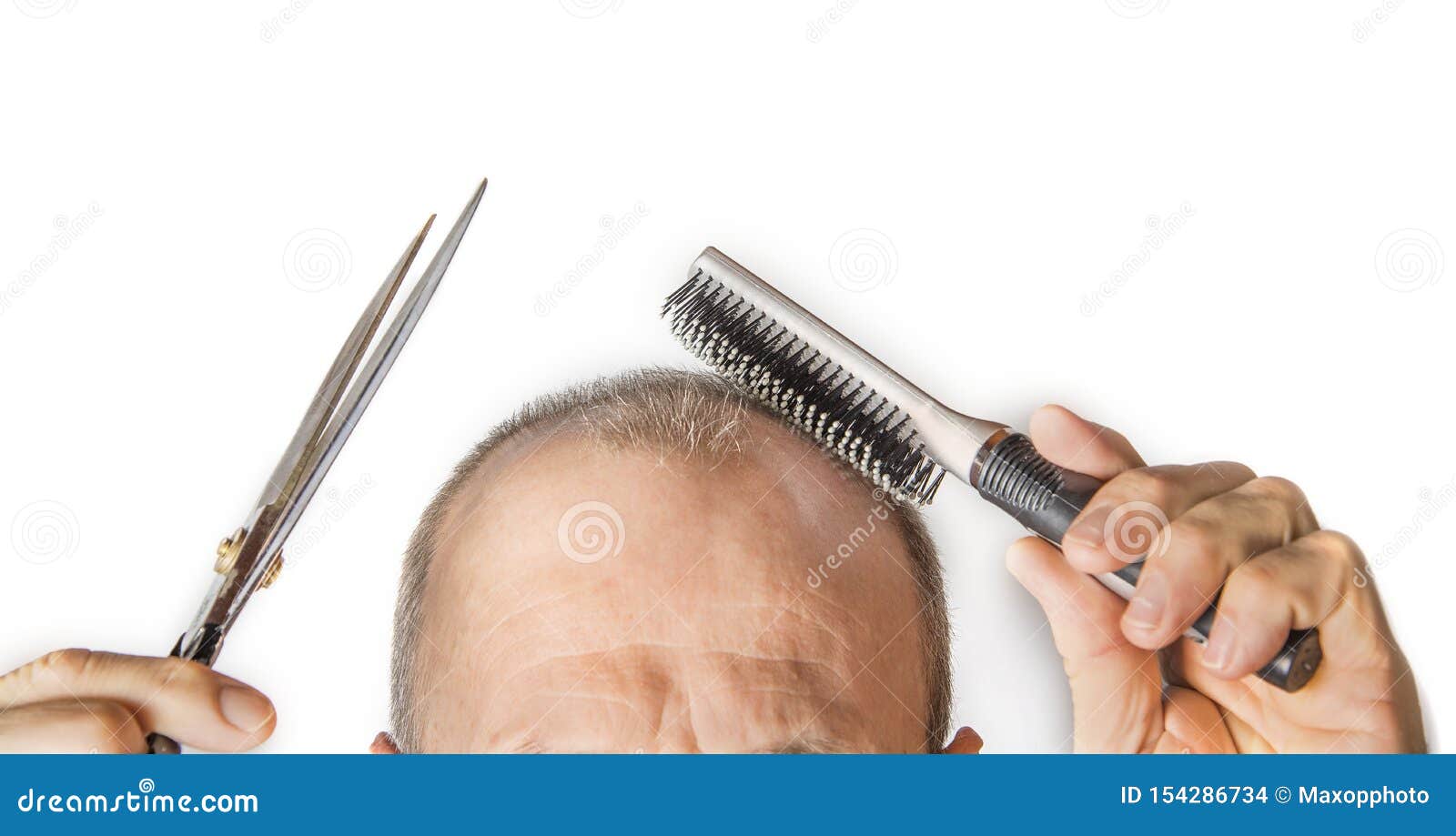 Bald Man with Comb. Hair Loss Concept Stock Photo - Image of care ...
